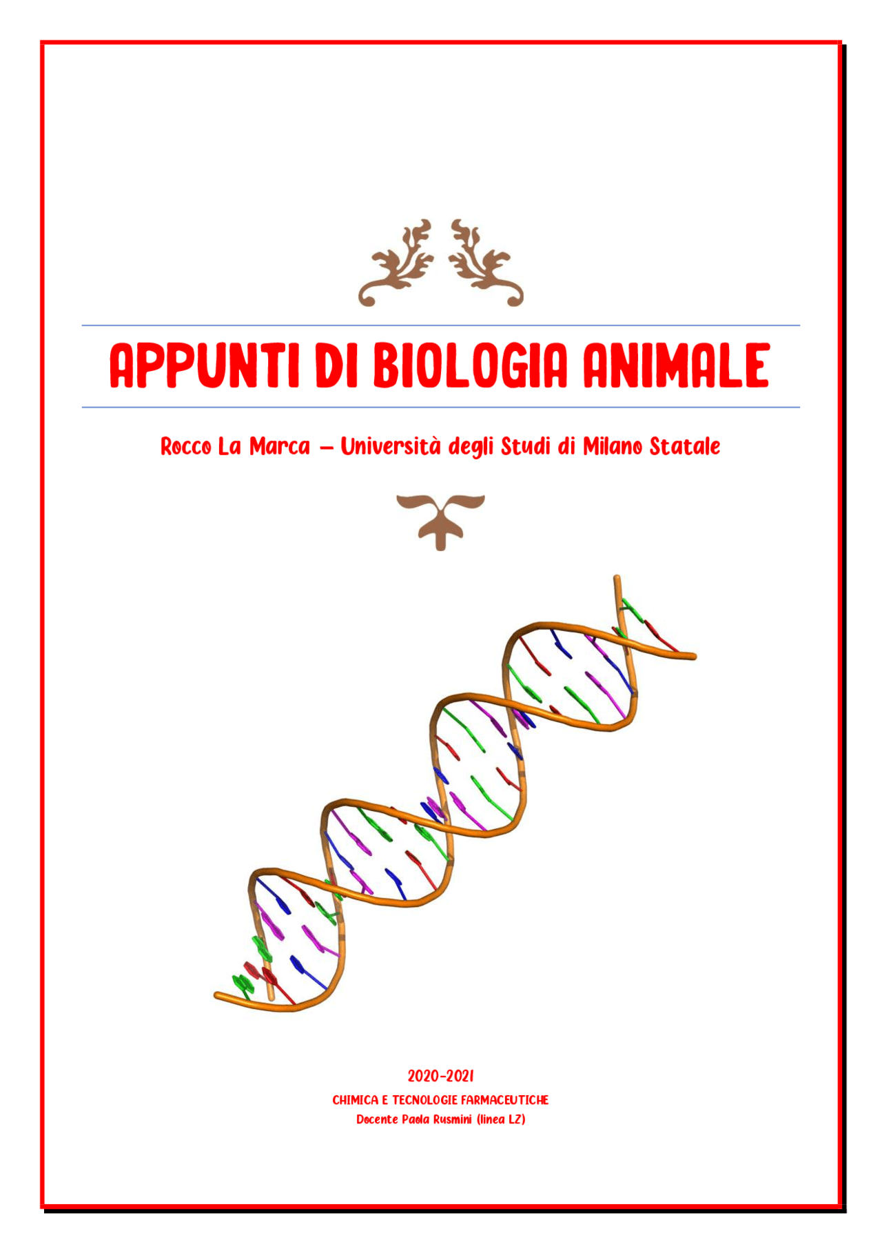 Biologia Animale - CTF UniMI - Programma completo | Dispense di ...