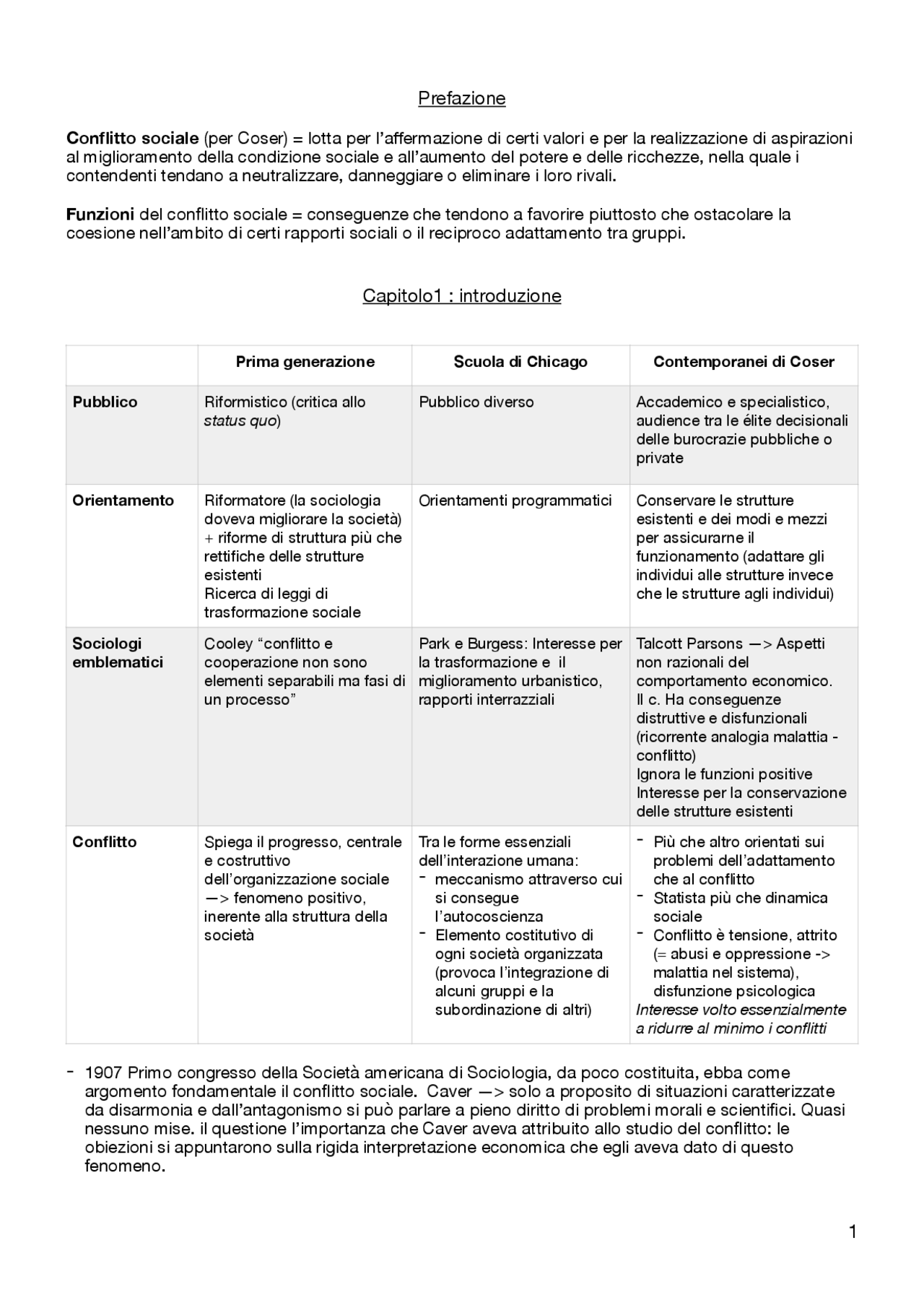 Le Funzioni Del Conflitto Sociale Coser Docsity