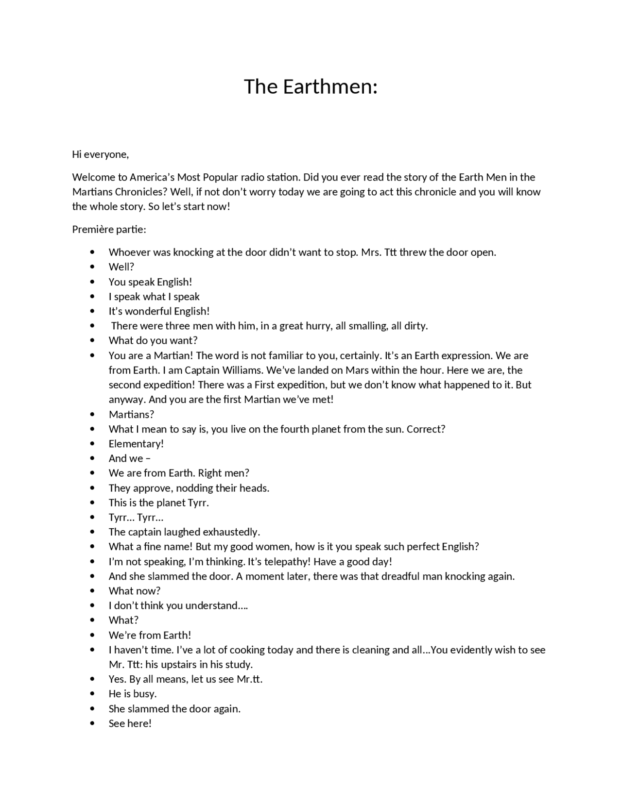 Martians chronicles resume - Docsity