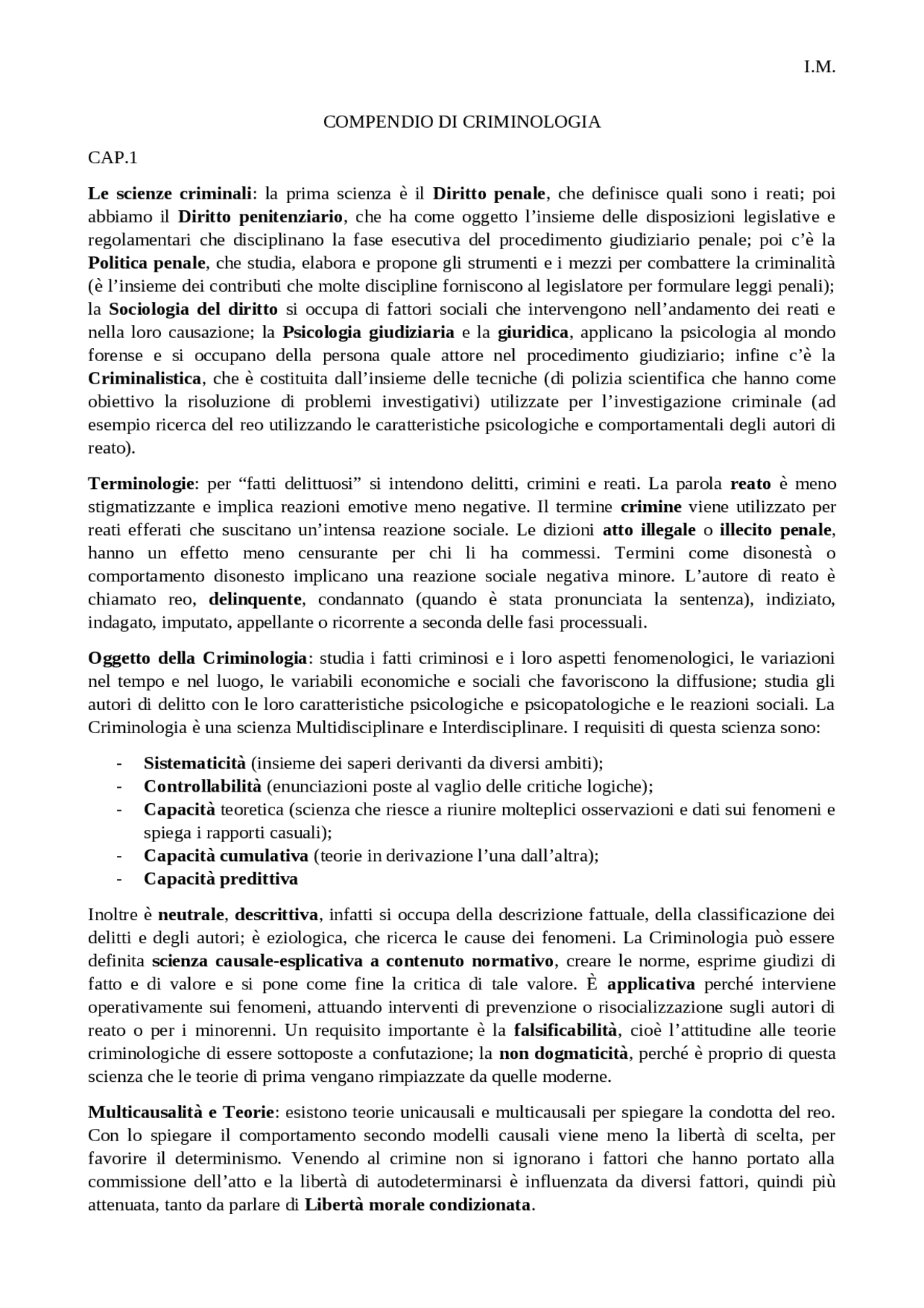 Compendio Di Criminologia Sintesi Del Corso Di Criminologia Docsity