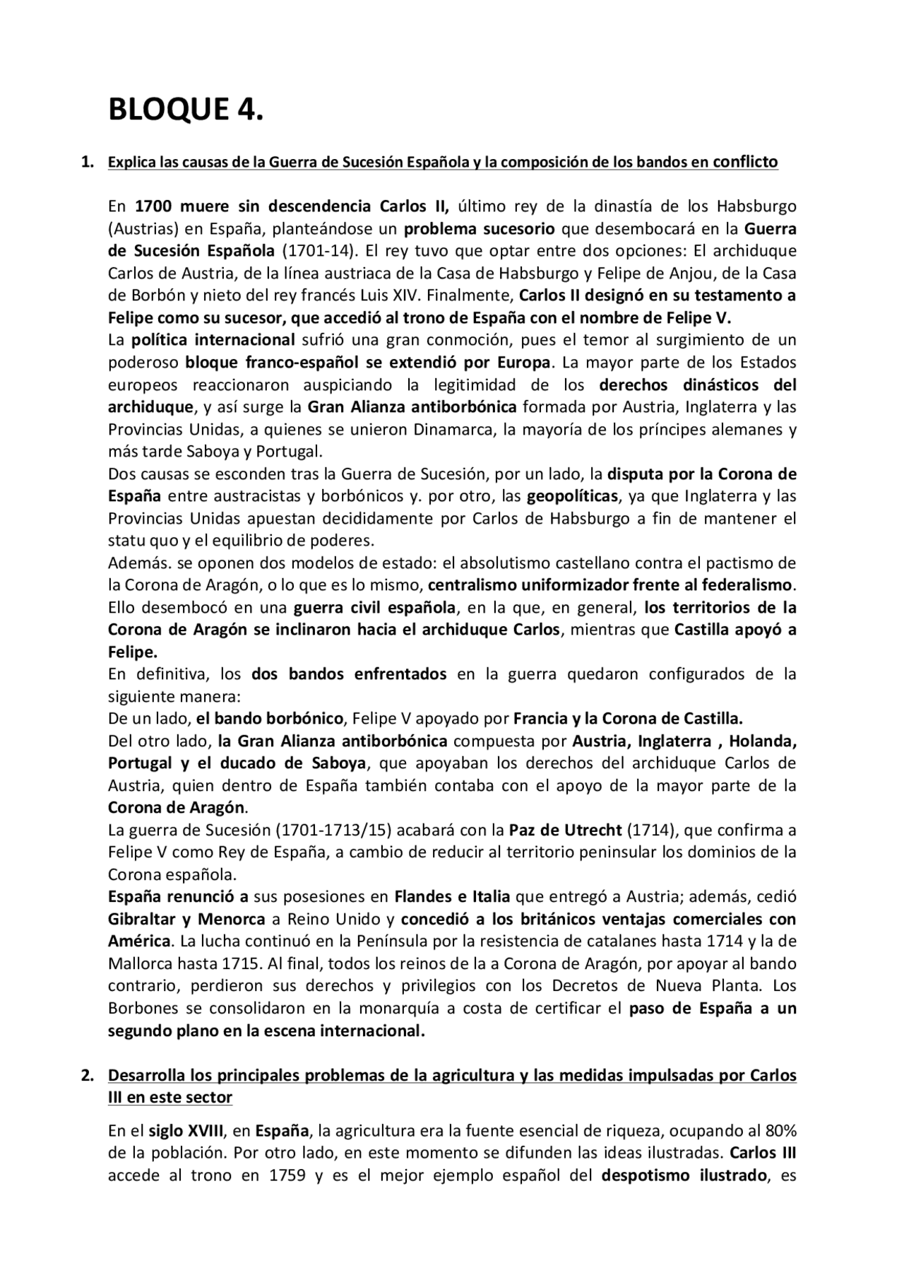 Apuntes Historia De España Bloque 4 Docsity