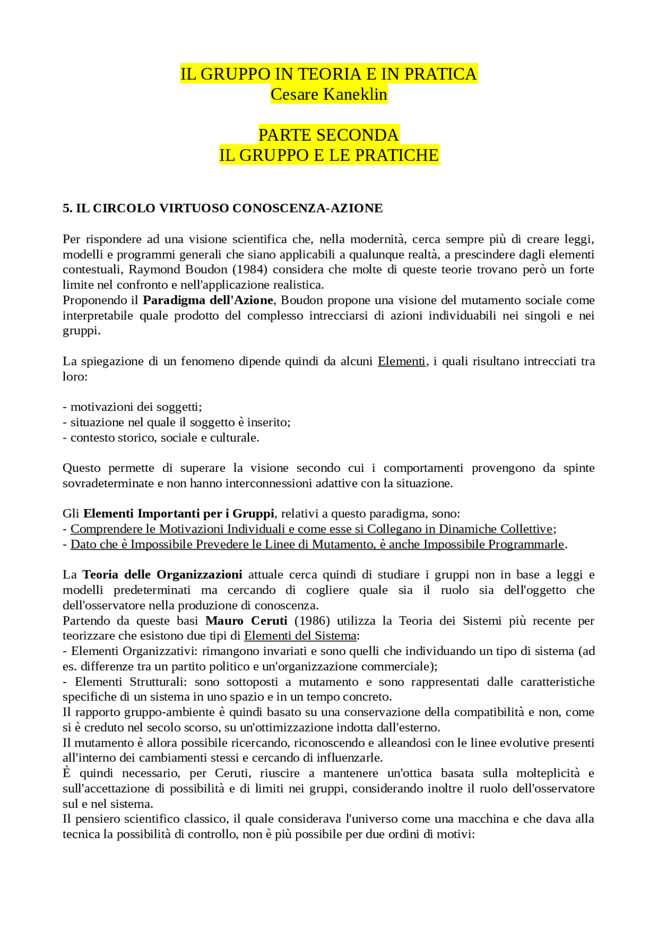 Il Gruppo In Teoria E In Pratica Parte Seconda Docsity