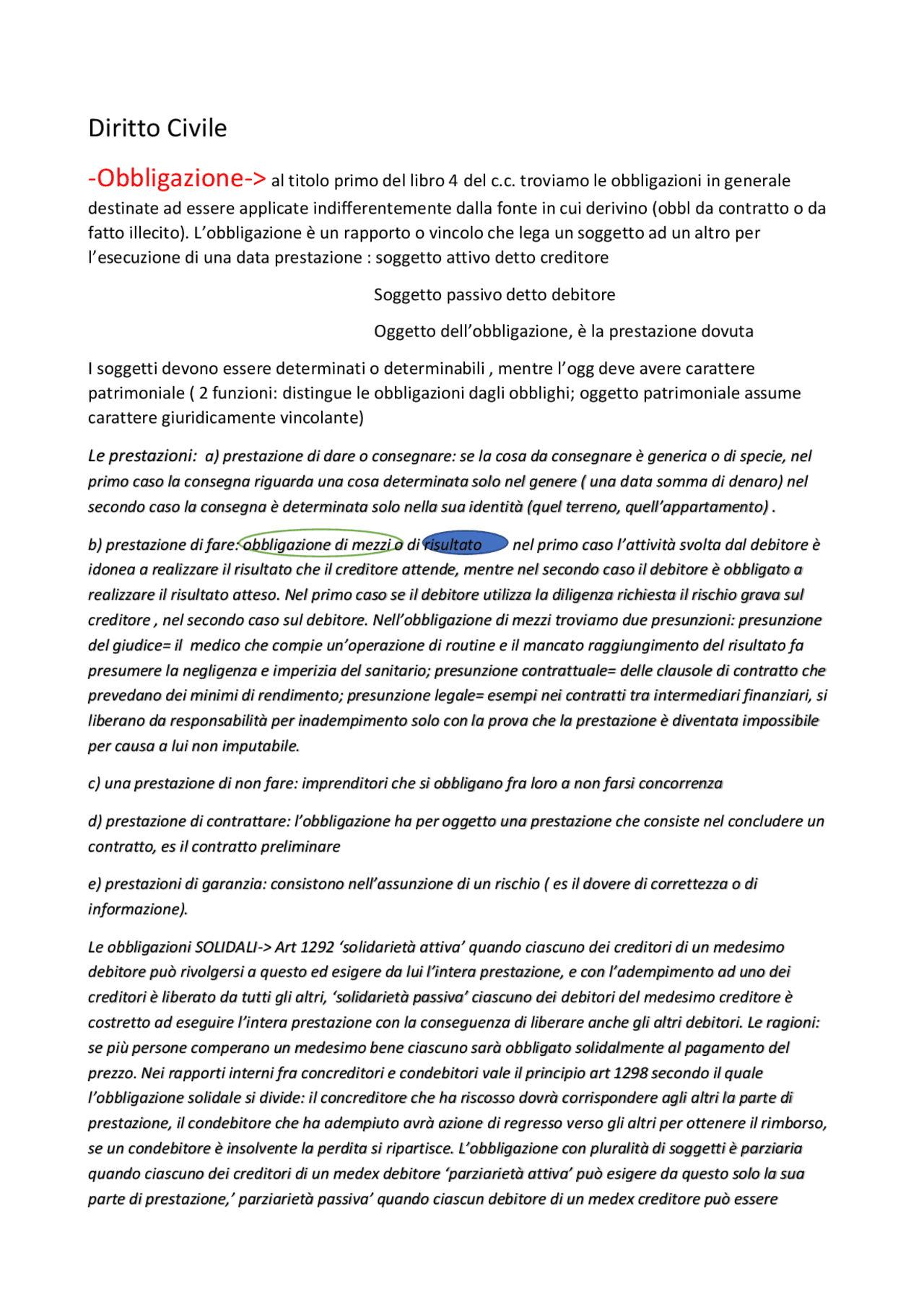 Trattato Di Diritto Civile Fgalgano Riassunto Docsity