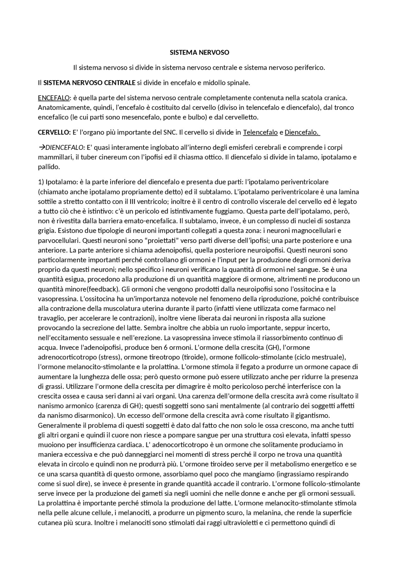 Appunti Di Anatomia Per Psicologia Docsity
