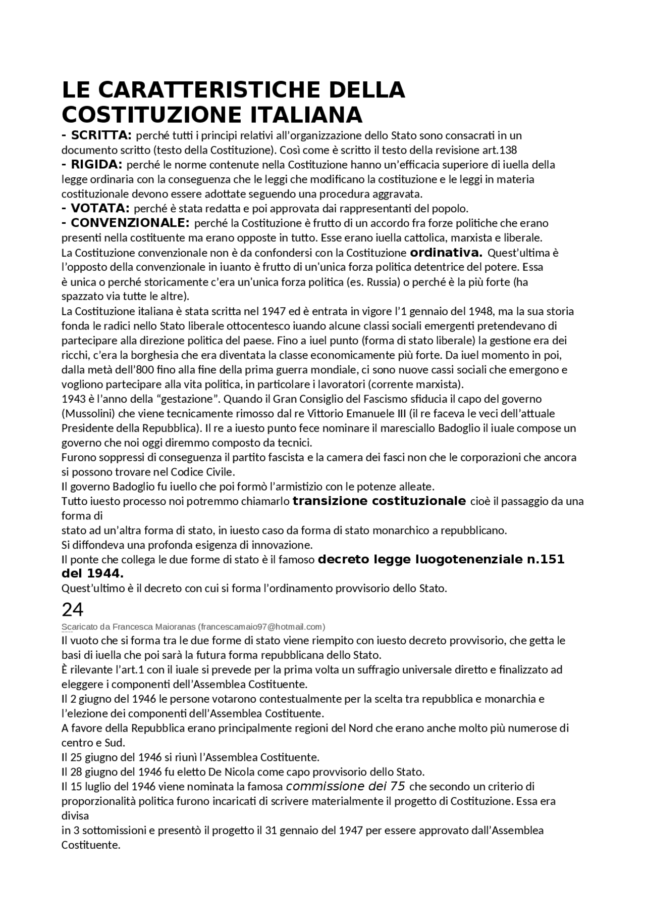 Lo stato italiano - definizioni - Docsity