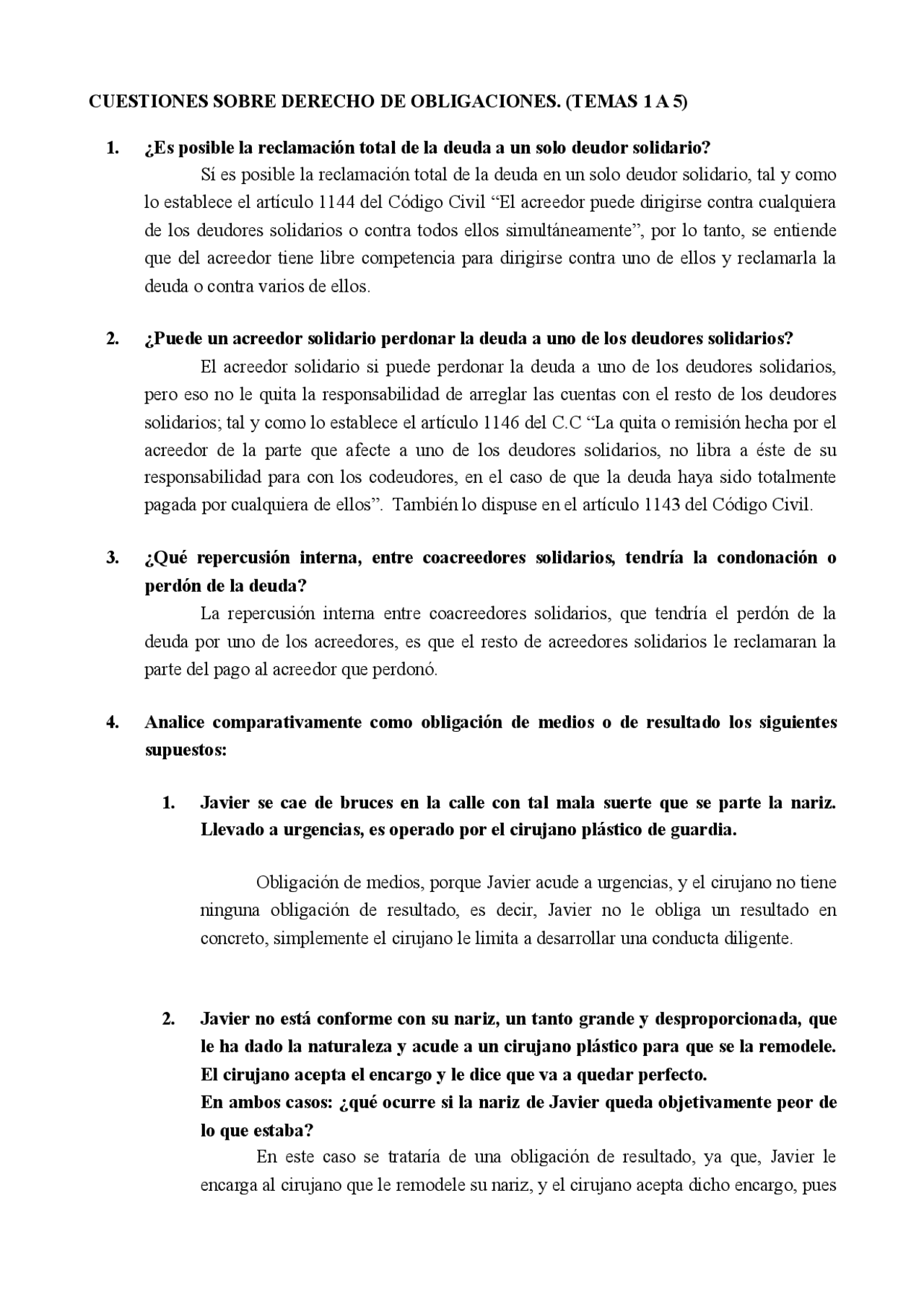 Preguntas obligaciones - Docsity