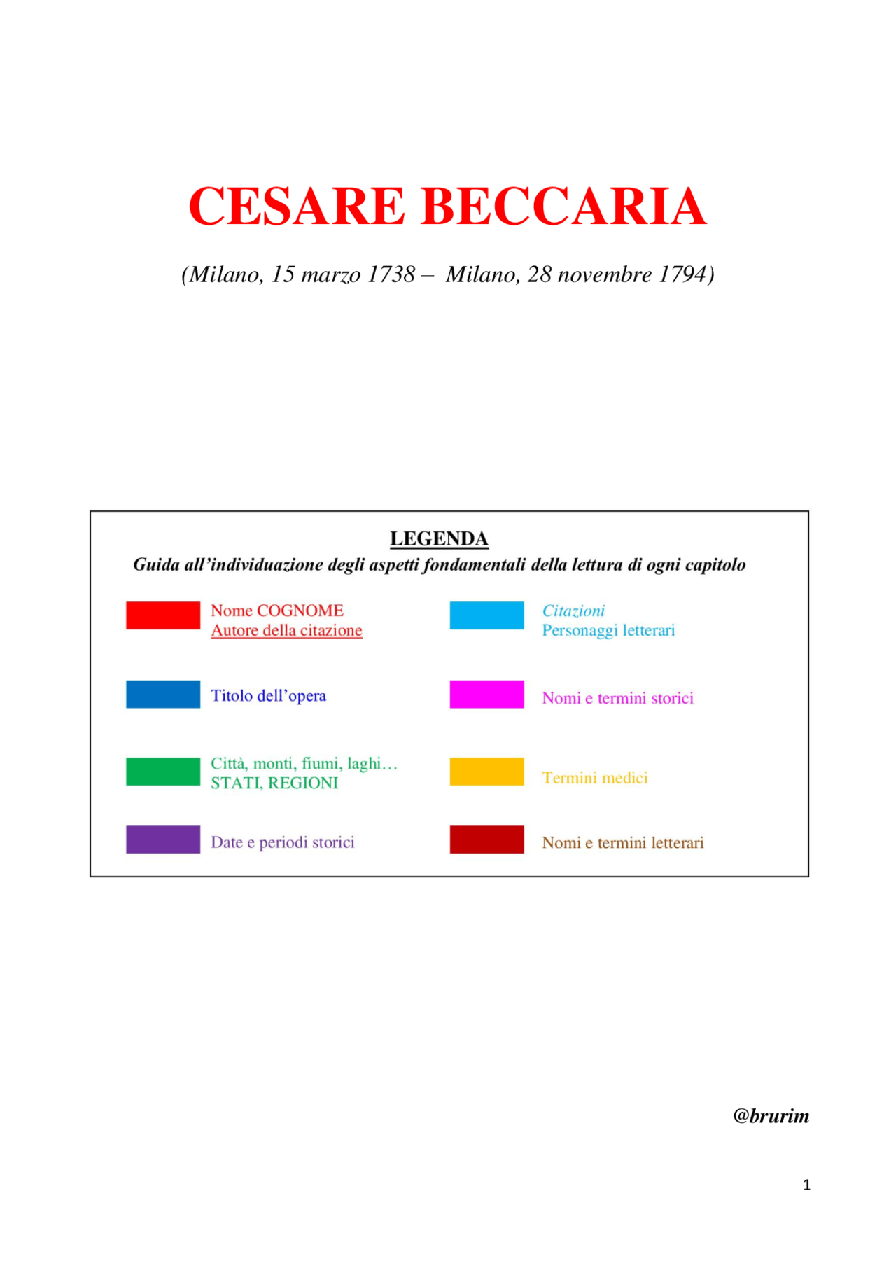 Cesare Beccaria Vita Opere Pensiero E Contributo Storico Docsity