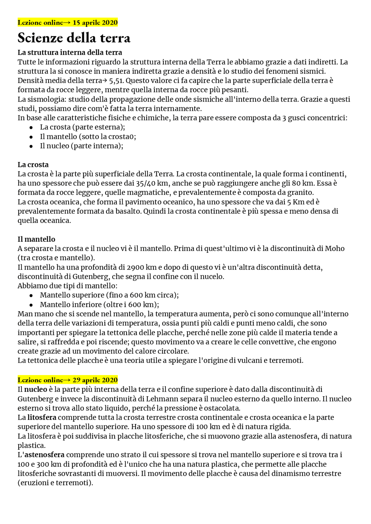 Scienze della Terra- La struttura interna della Terra, il dinamismo terrestre e la teoria ...