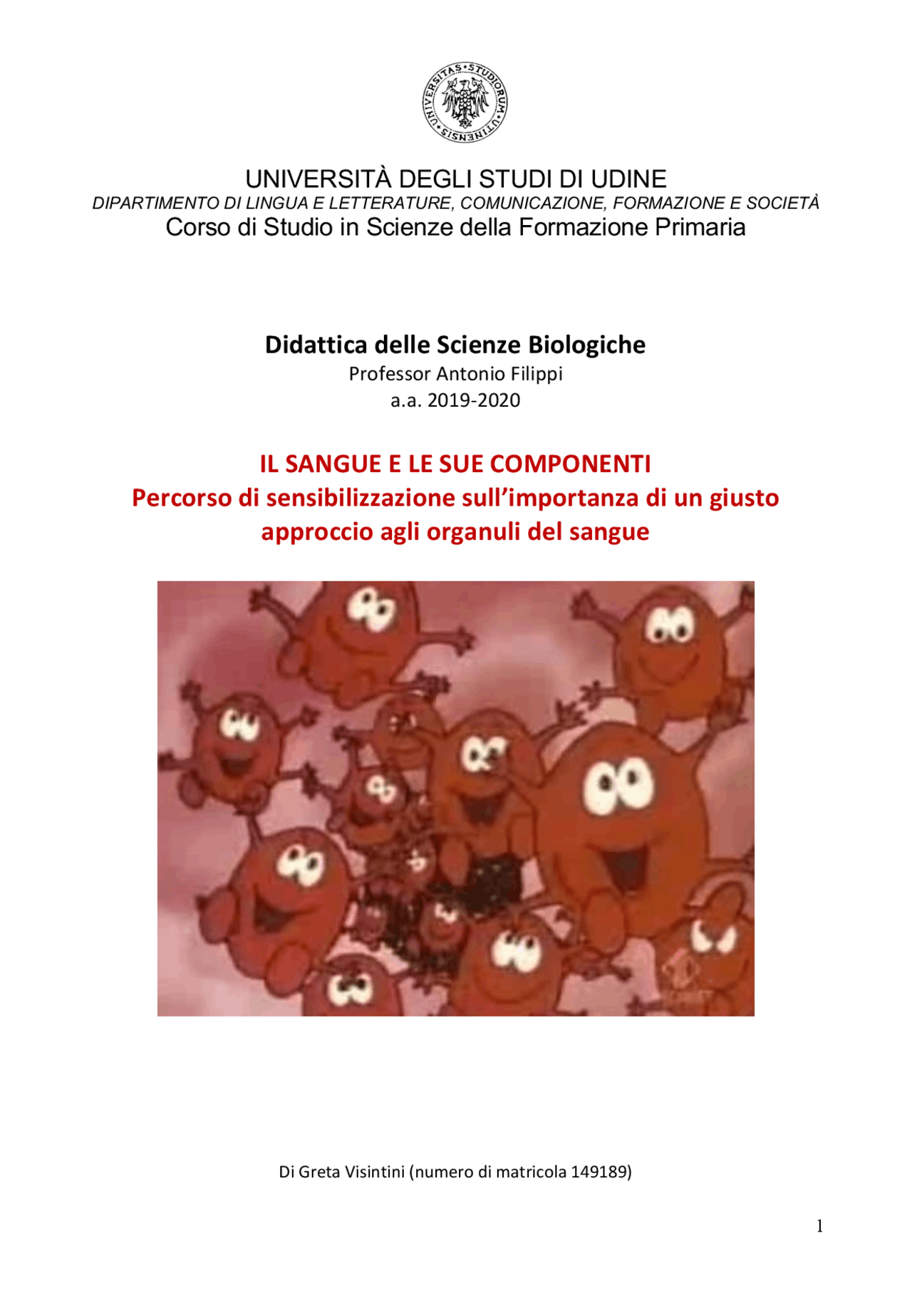 Esempio Di Elaborato Di Didattica Delle Scienze Biologiche Docsity