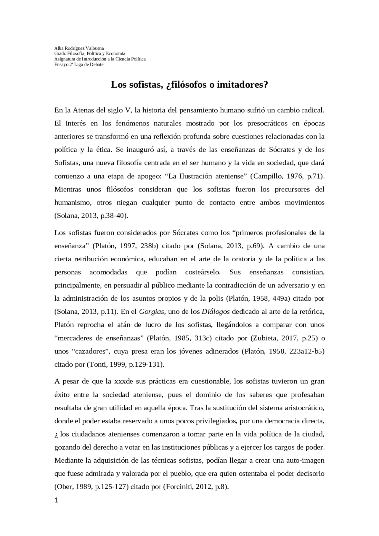 La sofística en la Antigua Grecia - Docsity