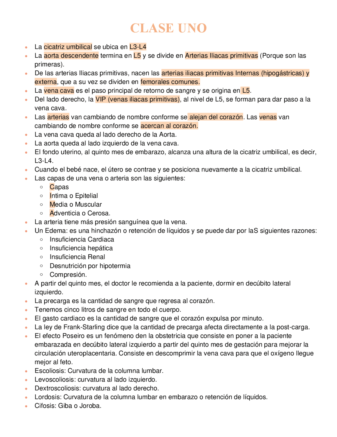 Apuntes De Anatomía Primer Semestre Apuntes De Anatomía Docsity