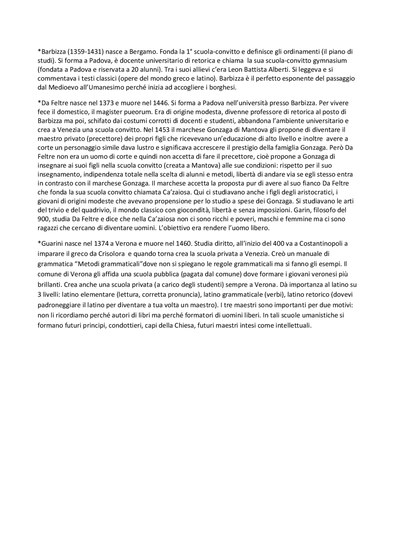 Storia Delleducazione Docsity