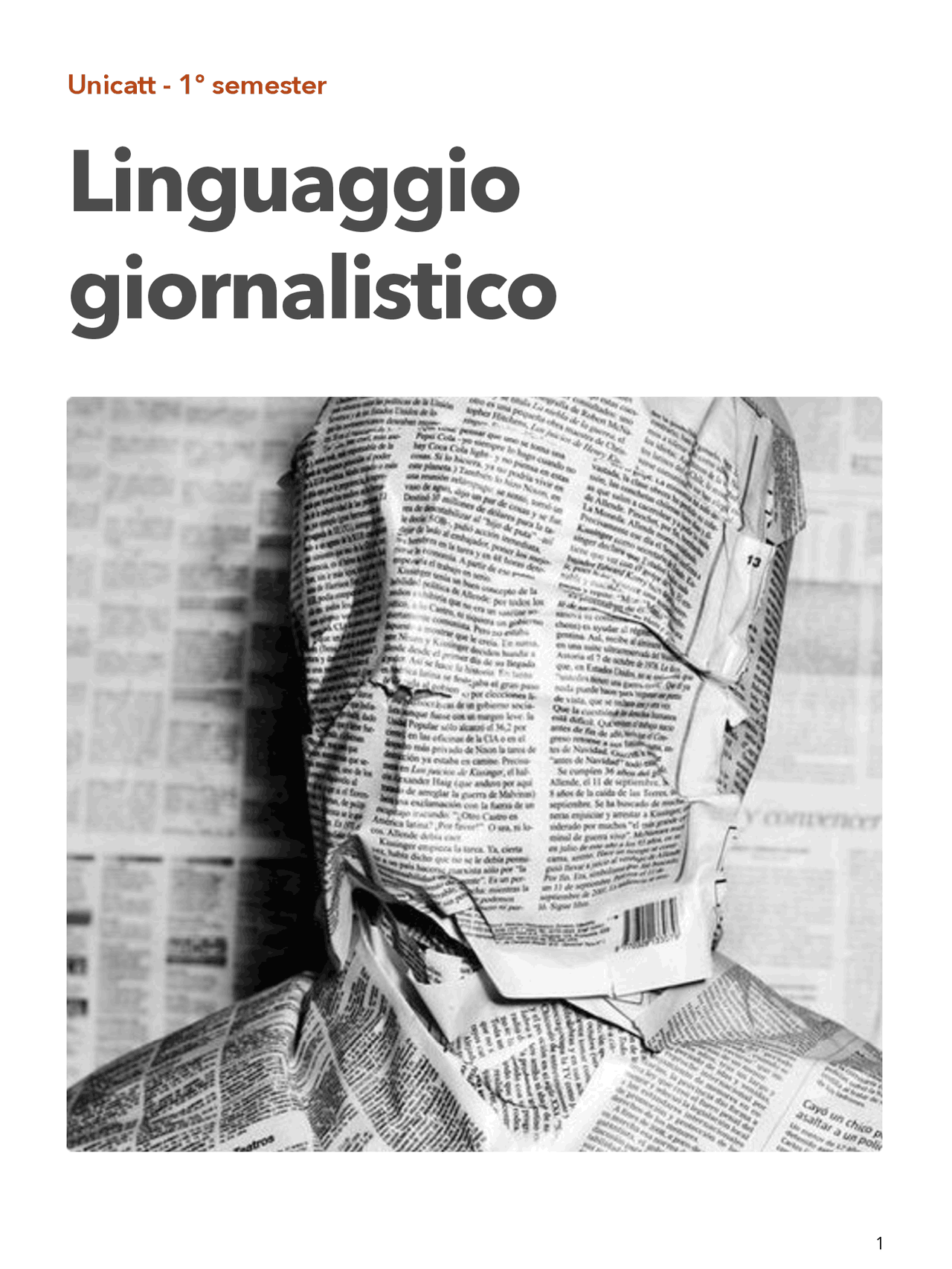 Teoria E Tecniche Del Linguaggio Giornalistico Docsity