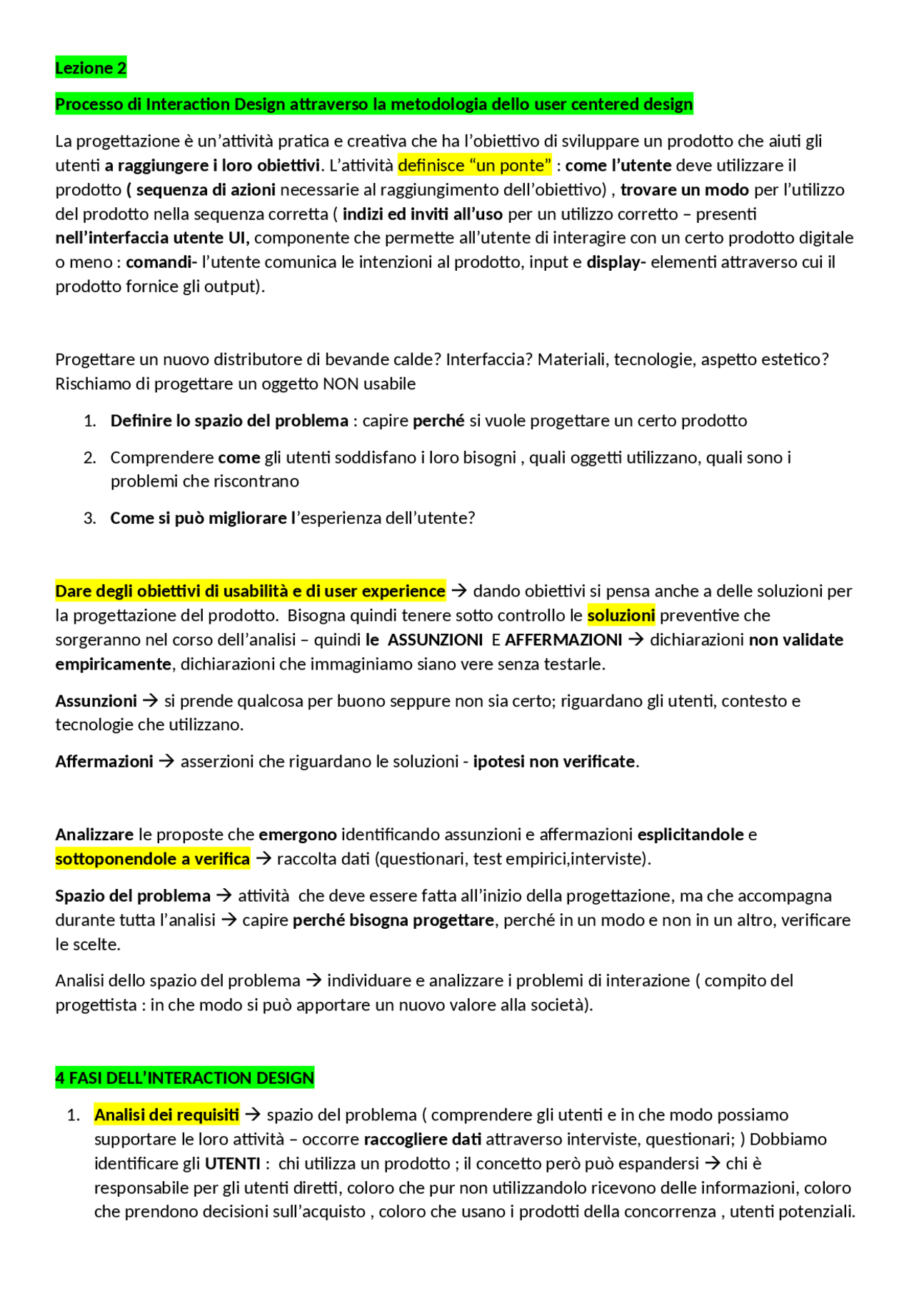 Appunti Interaction Lezione 2 Ict Docsity