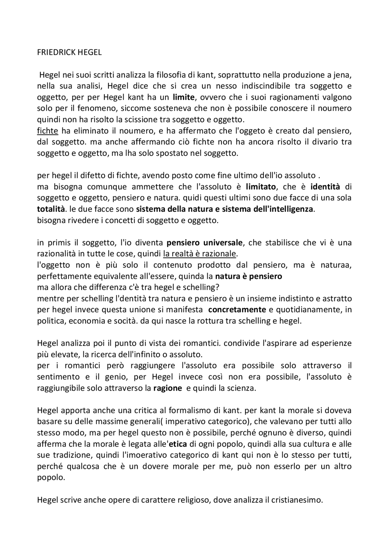 Riassunto Completo Hegel Docsity