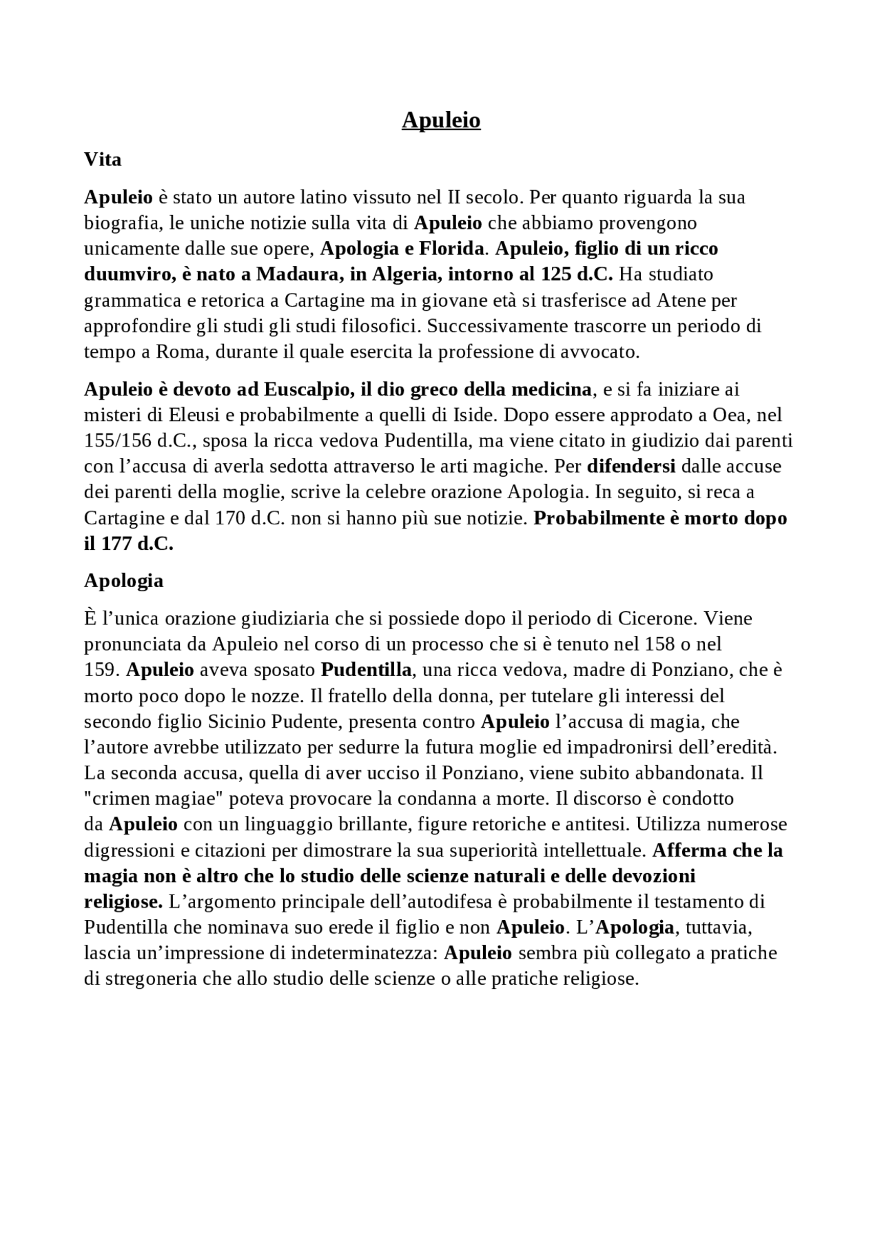 Apuleio - Docsity