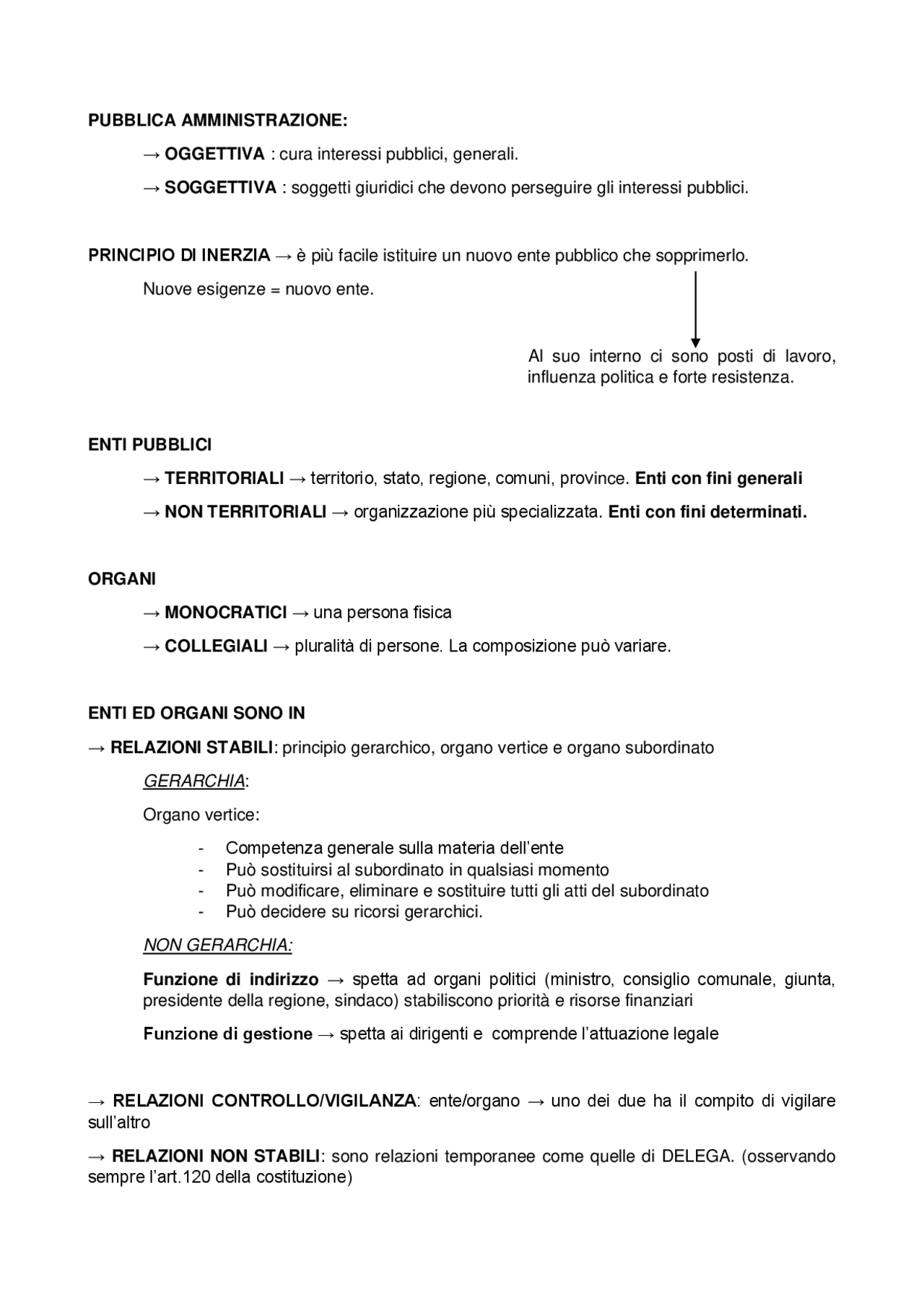 Diritto Amministrativo Schemi Docsity