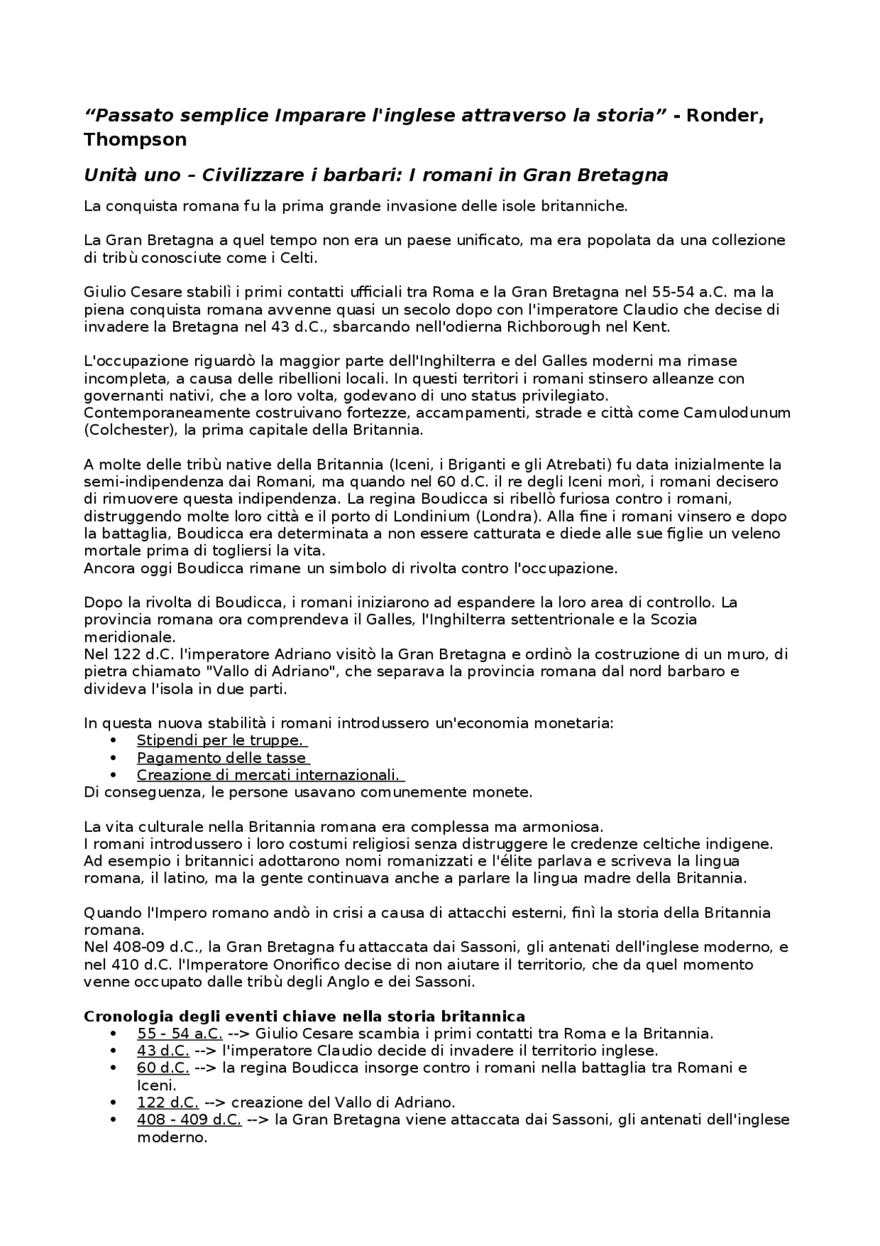 Past Simple Learning English Through History Traduzione Ronder
