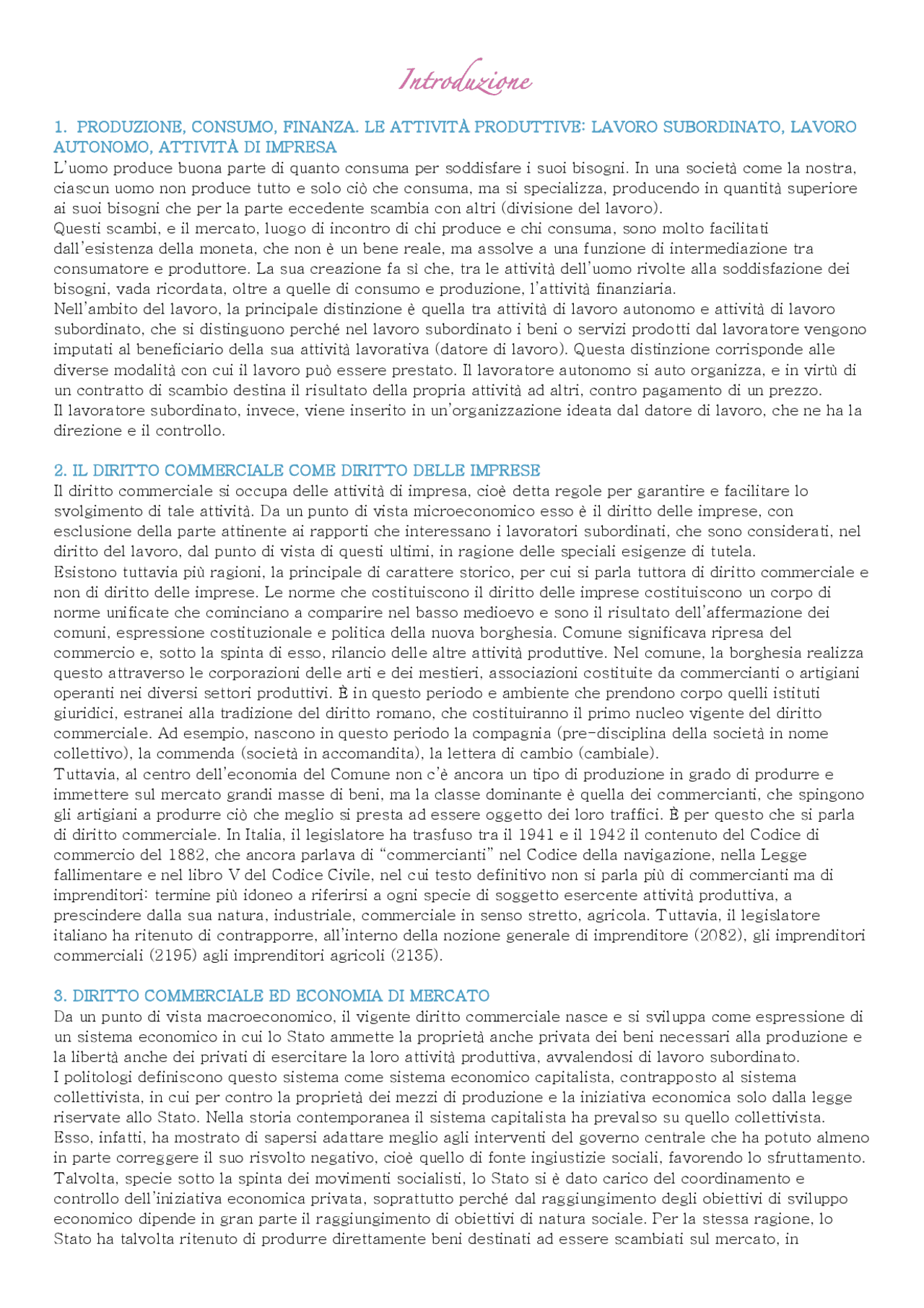 Riassunto Completo Diritto Commerciale Docsity