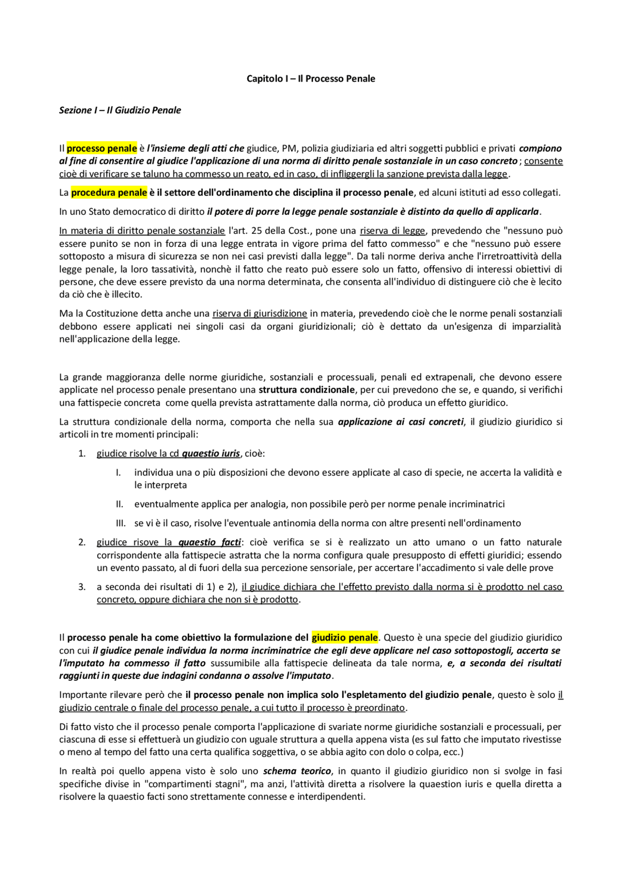 Riassunti Procedura Penale Docsity