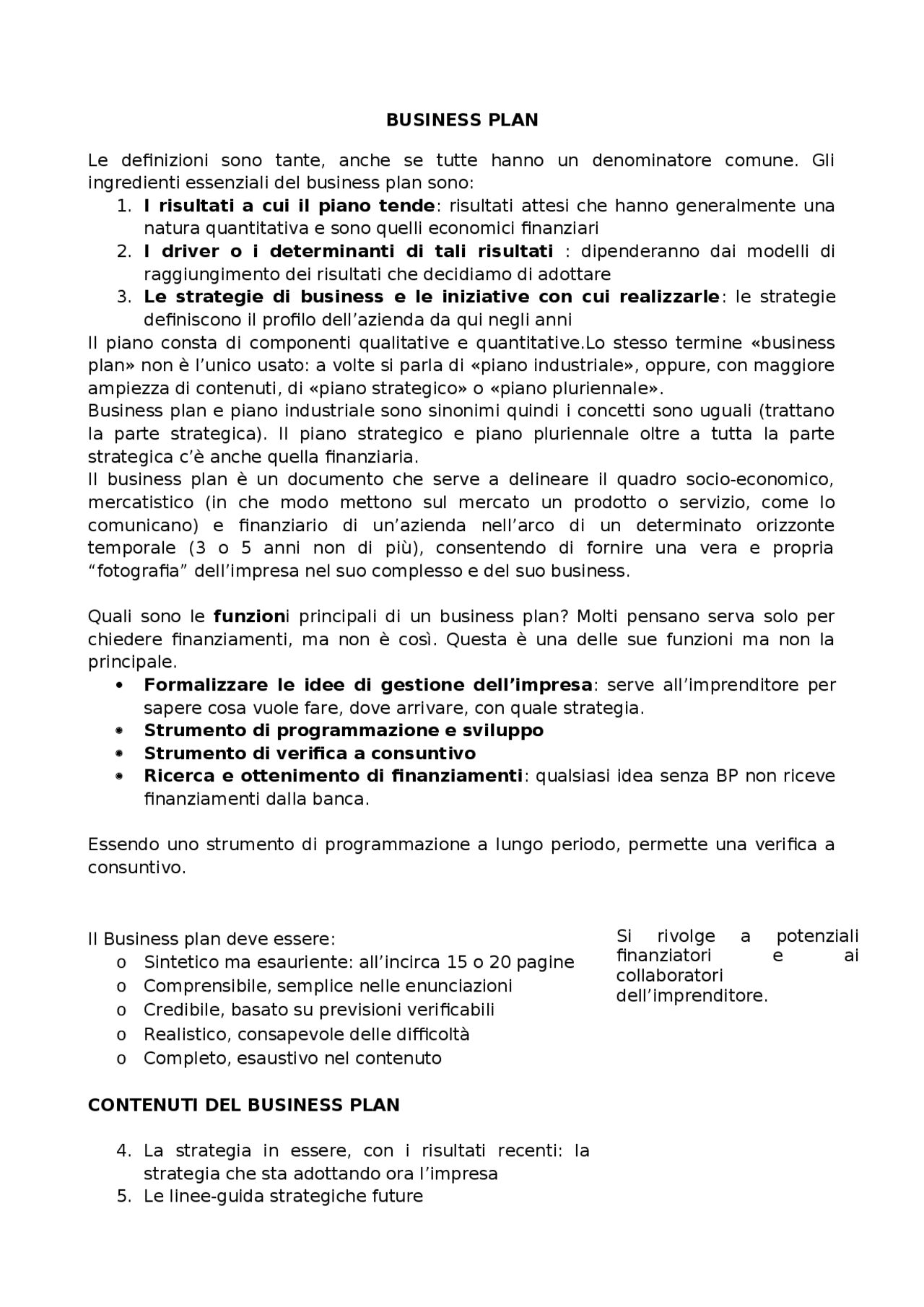 Modelli di Business ( business plan) - Docsity
