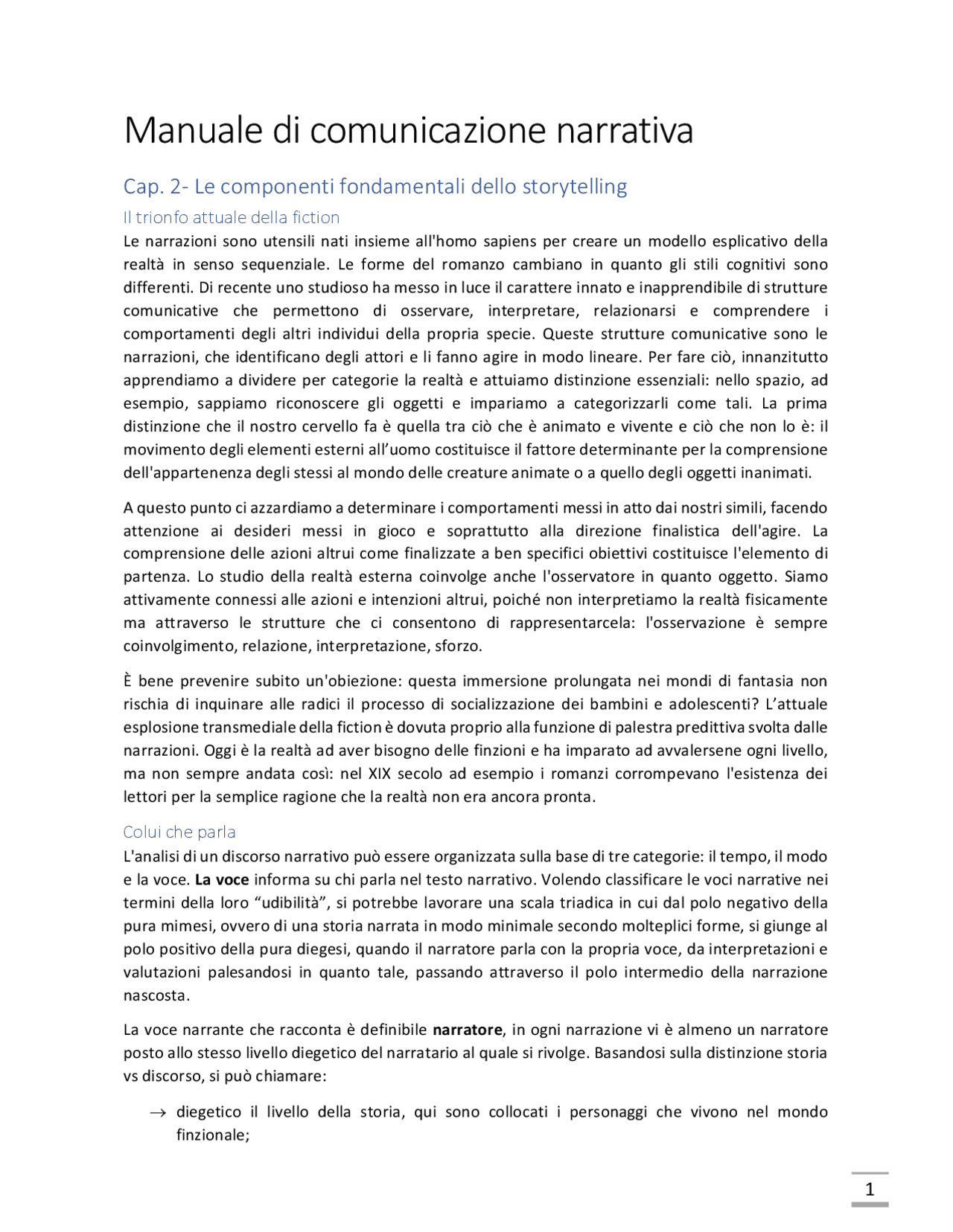 Manuale Di Comunicazione Narrativa Docsity
