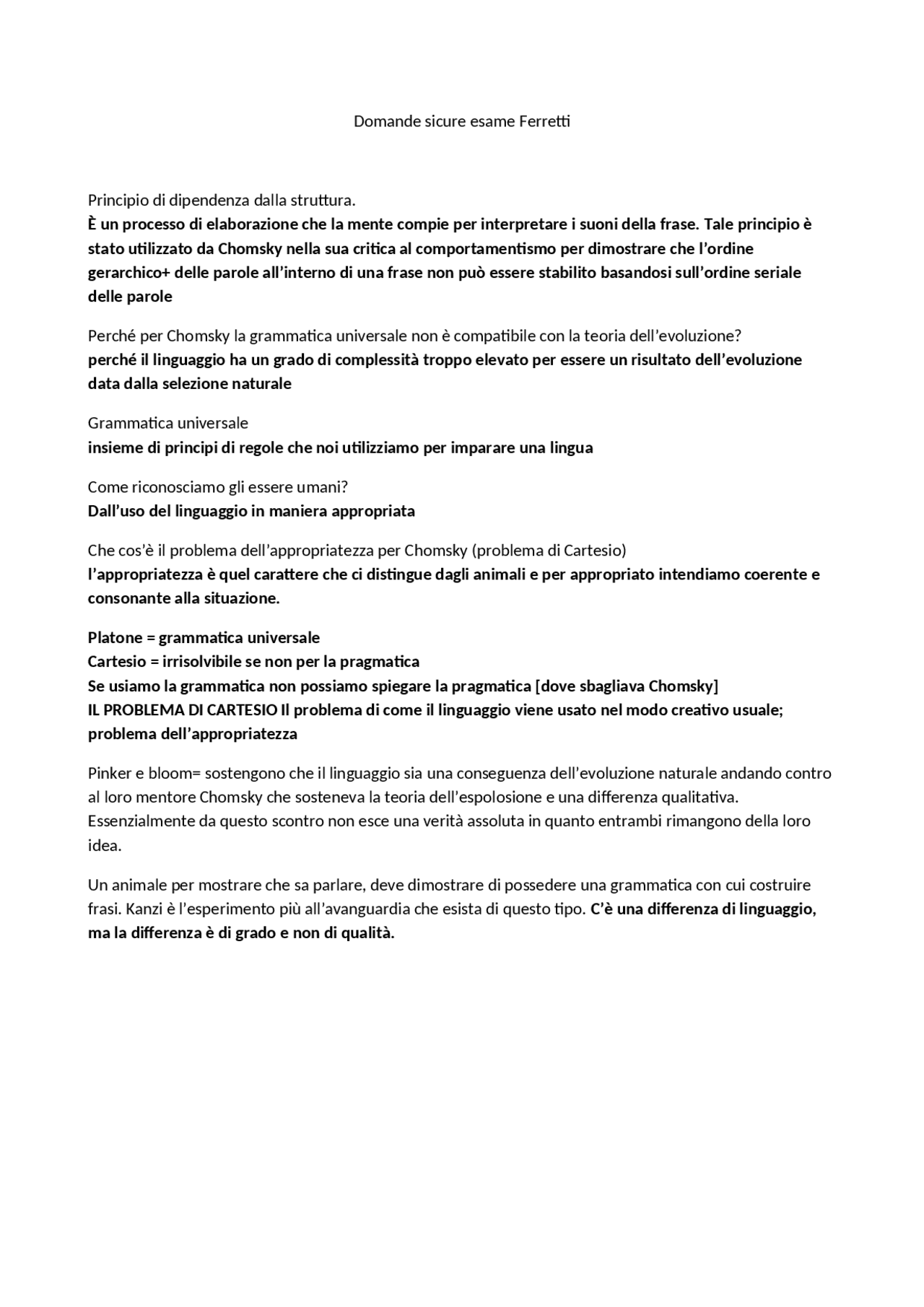 Argomenti Che Chiede Allesame Filosofia Del Linguaggio Docsity
