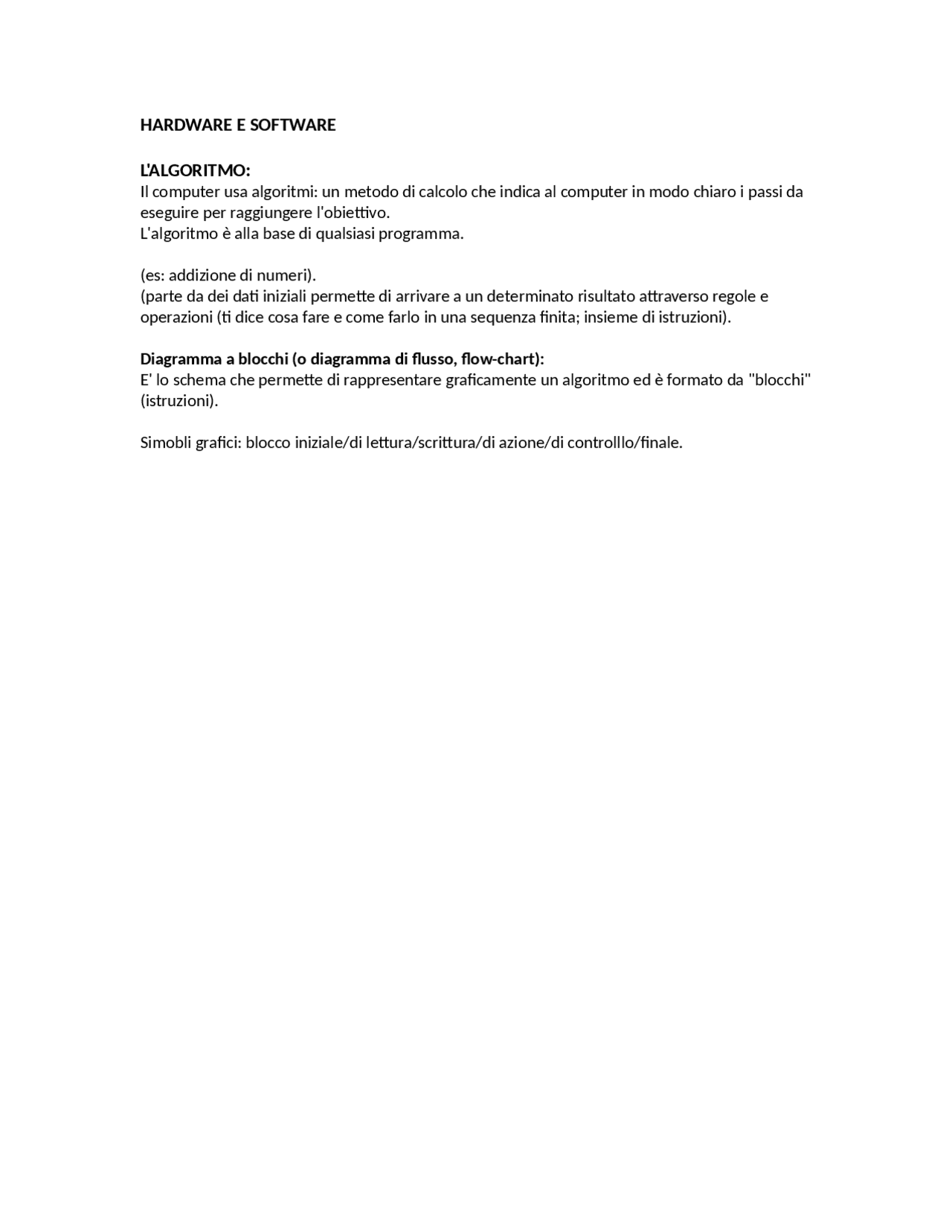 Lalgoritmo In Informatica Docsity