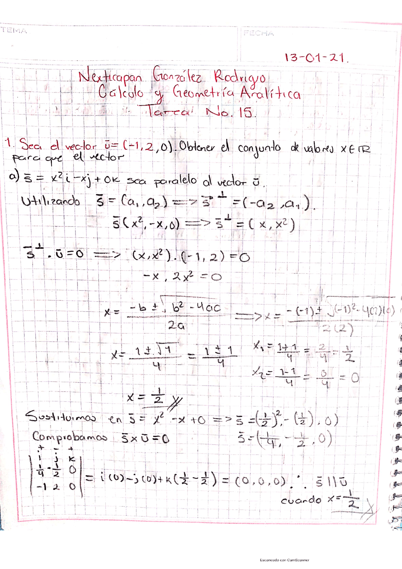Álgebra Vectorial Serie De Ejercicios Docsity
