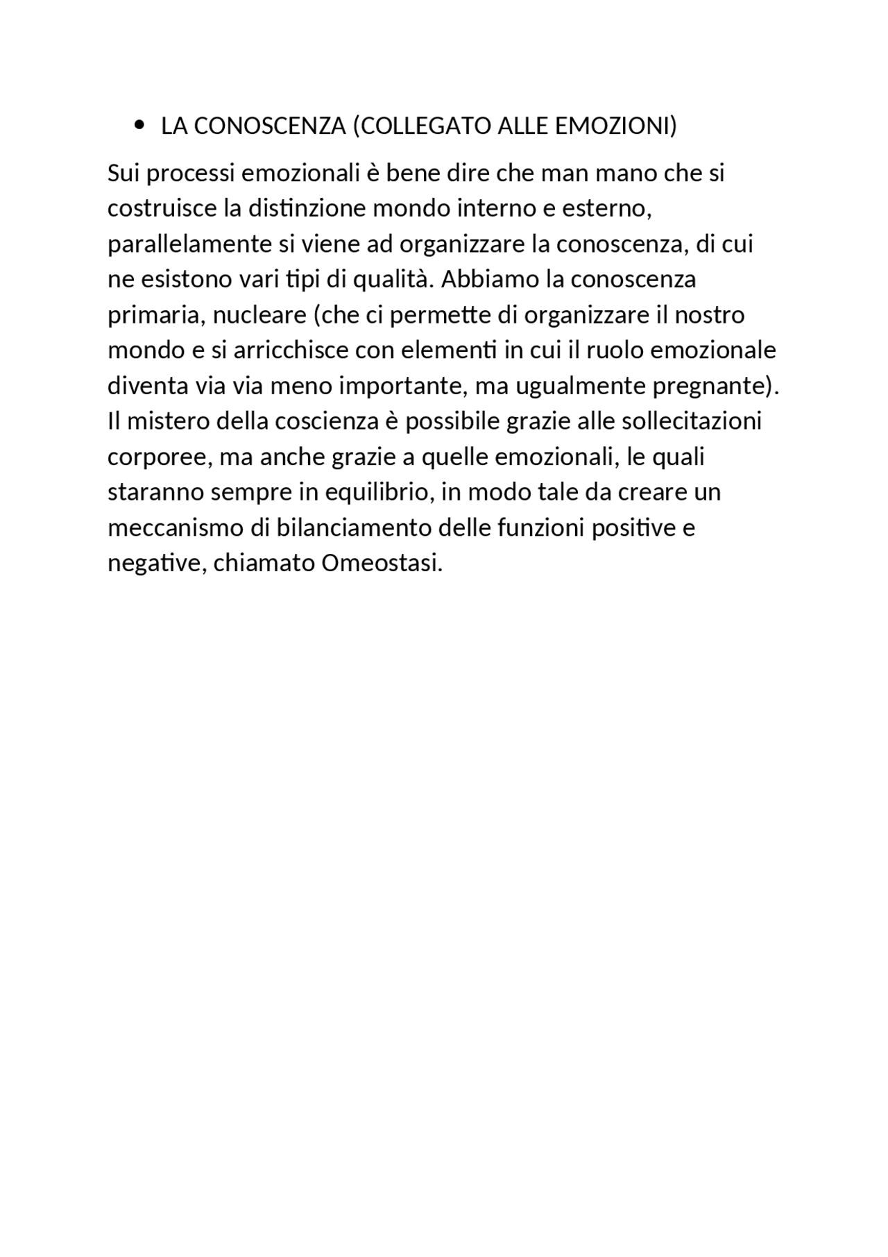 La Conoscenza Collegato Alle Emozioni Docsity
