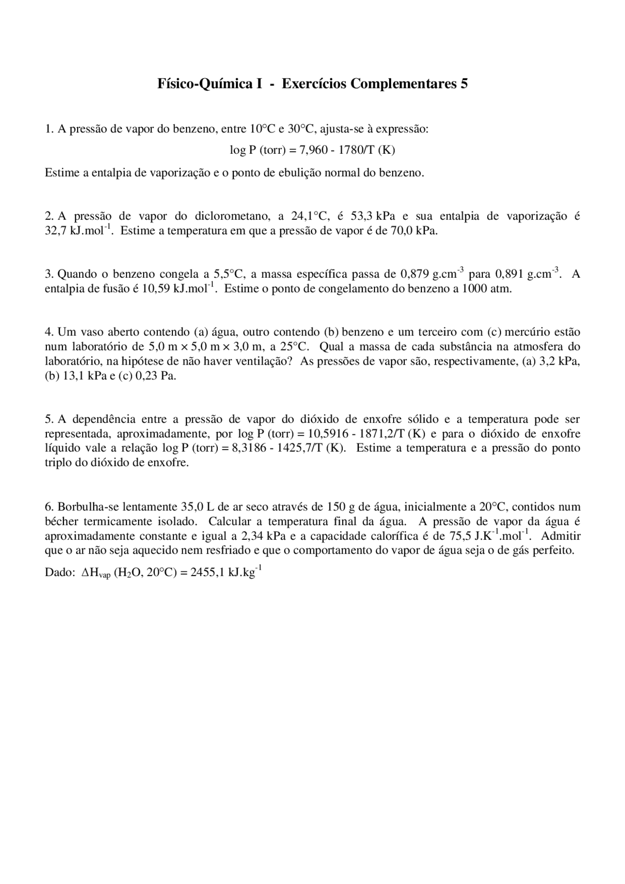 Físico Química Ii Termodinâmica Docsity