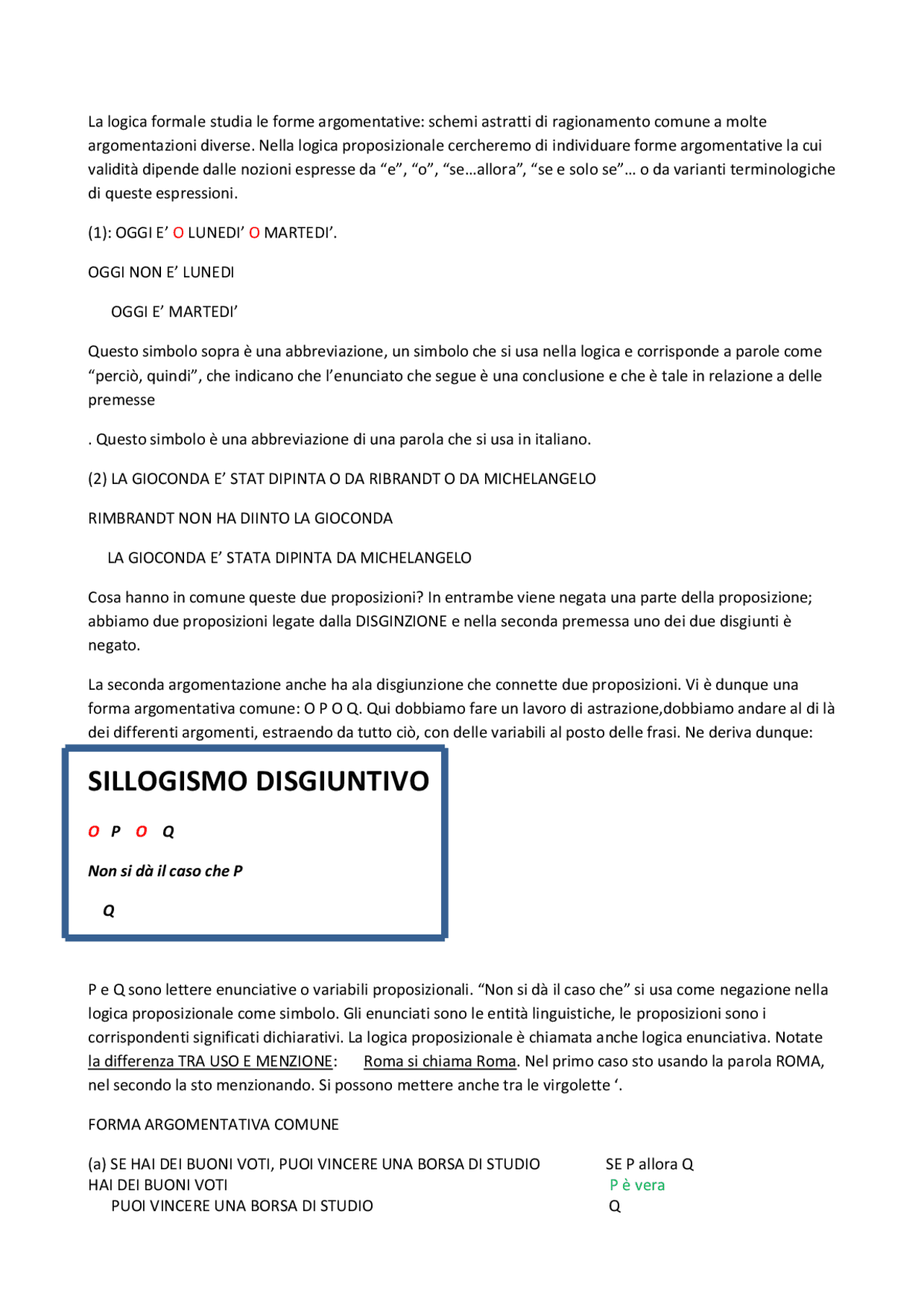 Logica Concetti Base Filosofia Docsity