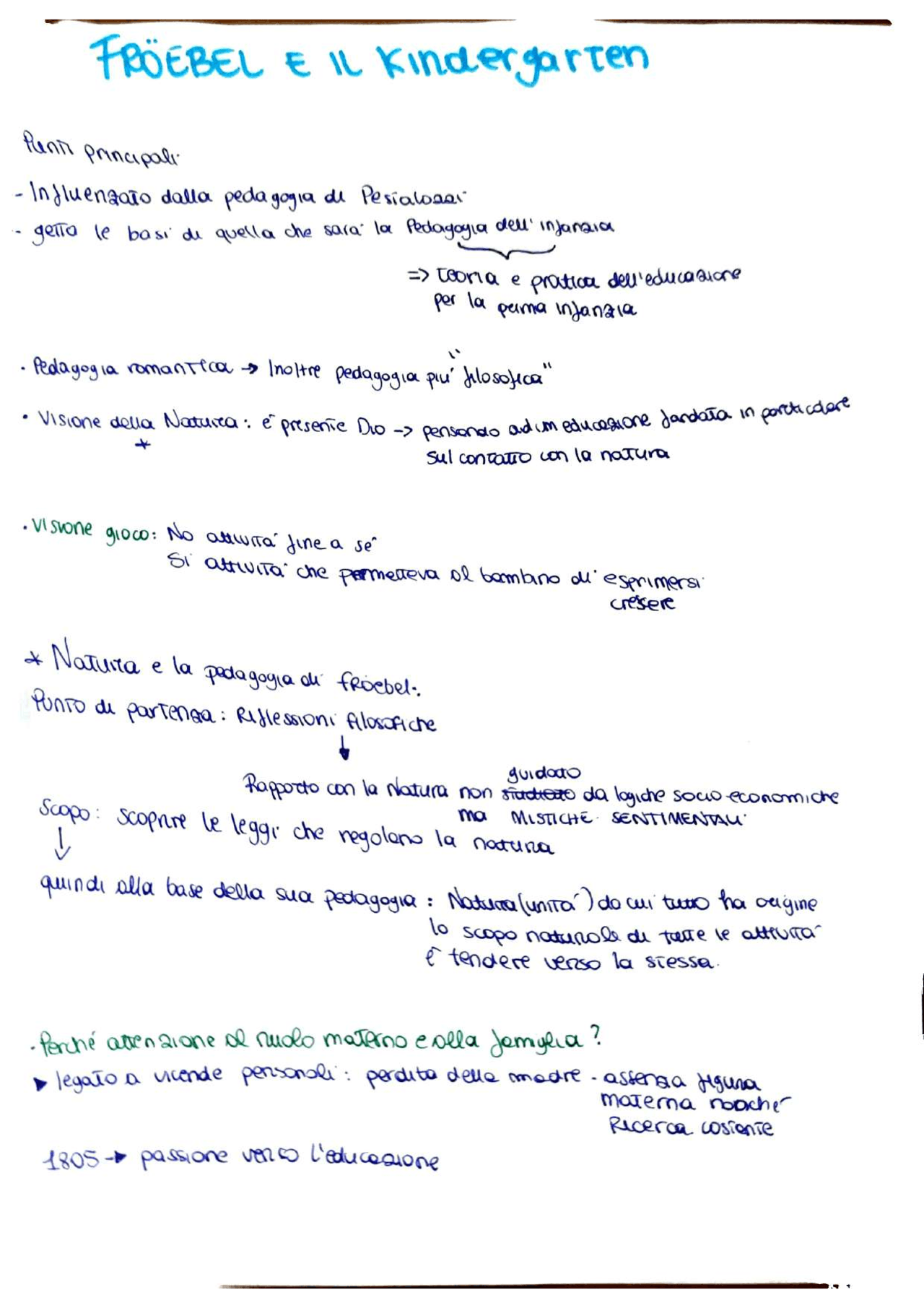 Froebel Schema 1 Storia Delle Teorie Dellinfanzia Docsity