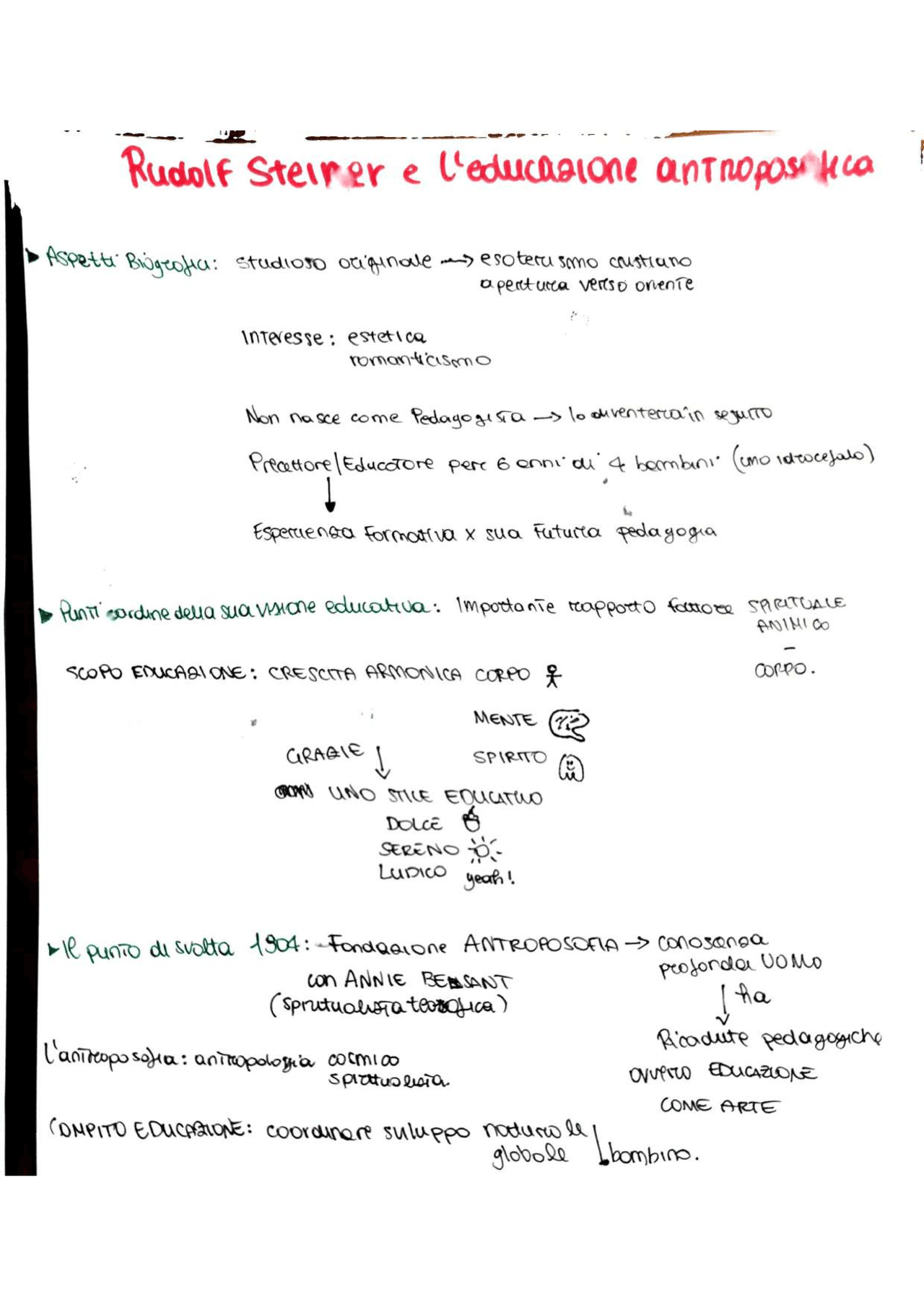 Steiner Schema 3 Storia Delle Teorie Dellinfanzia Docsity