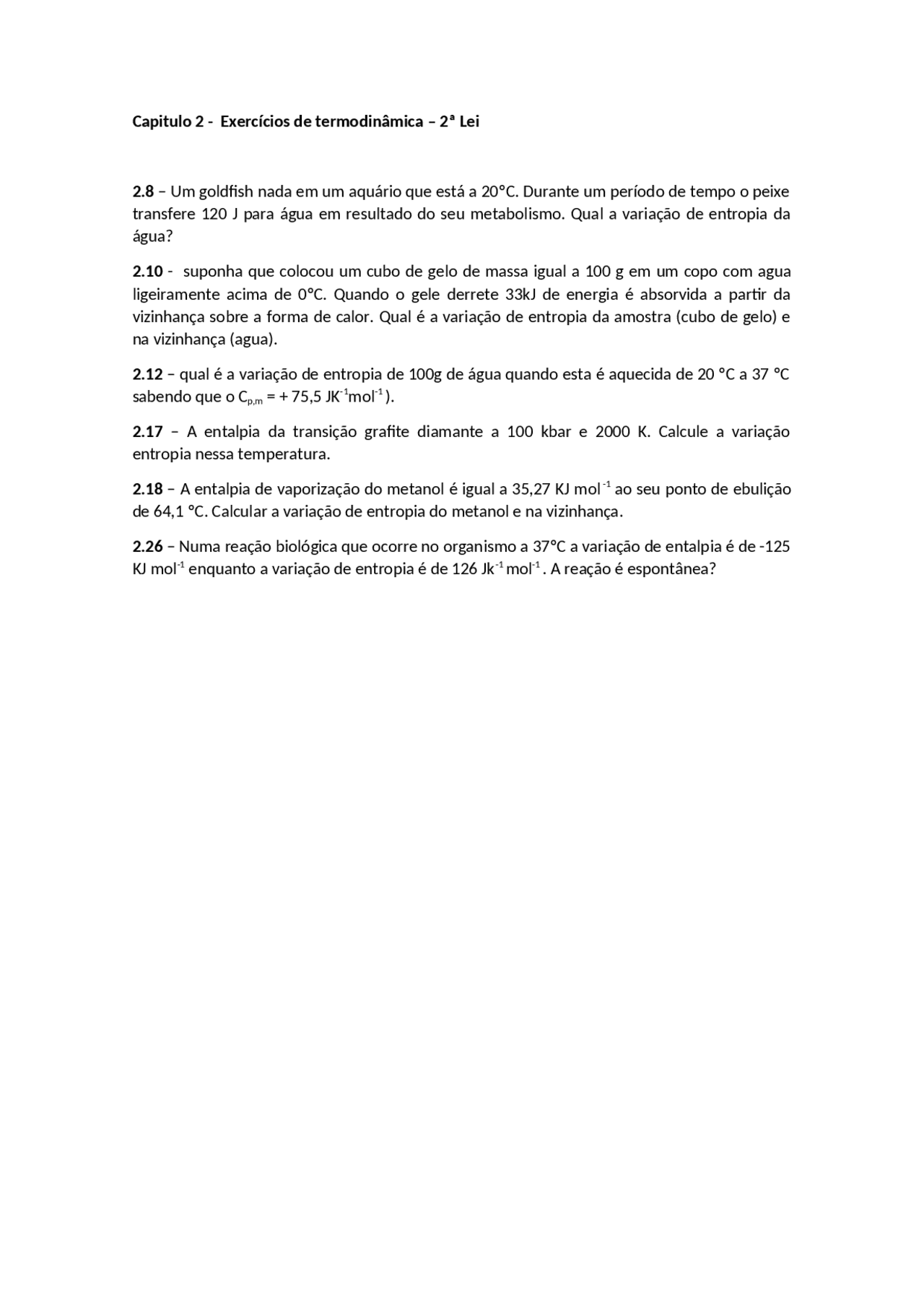 Físico Química Ii Termodinâmica Slides Físico Química Docsity
