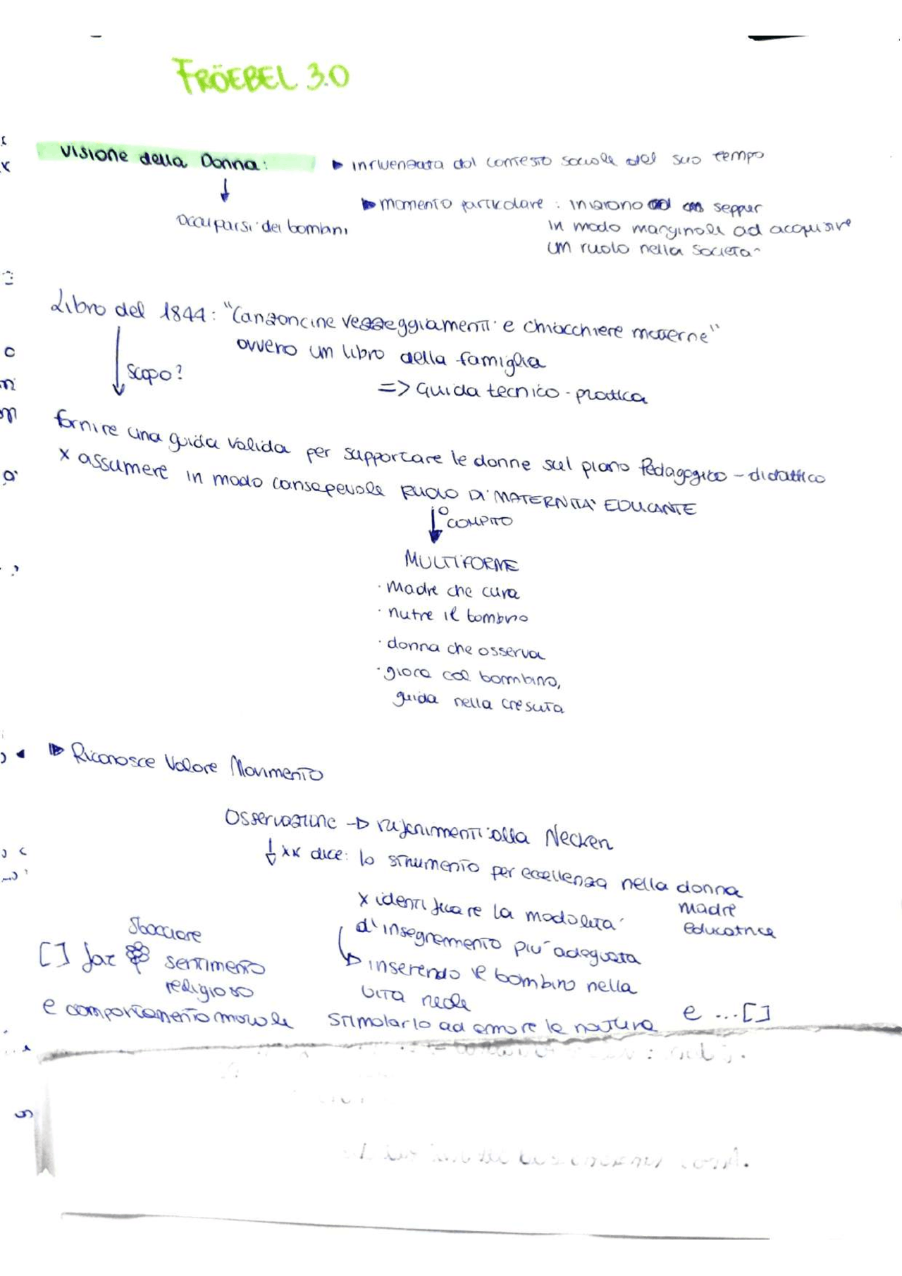 Froebel Schema 3 Storia Delle Teorie Dellinfanzia Docsity
