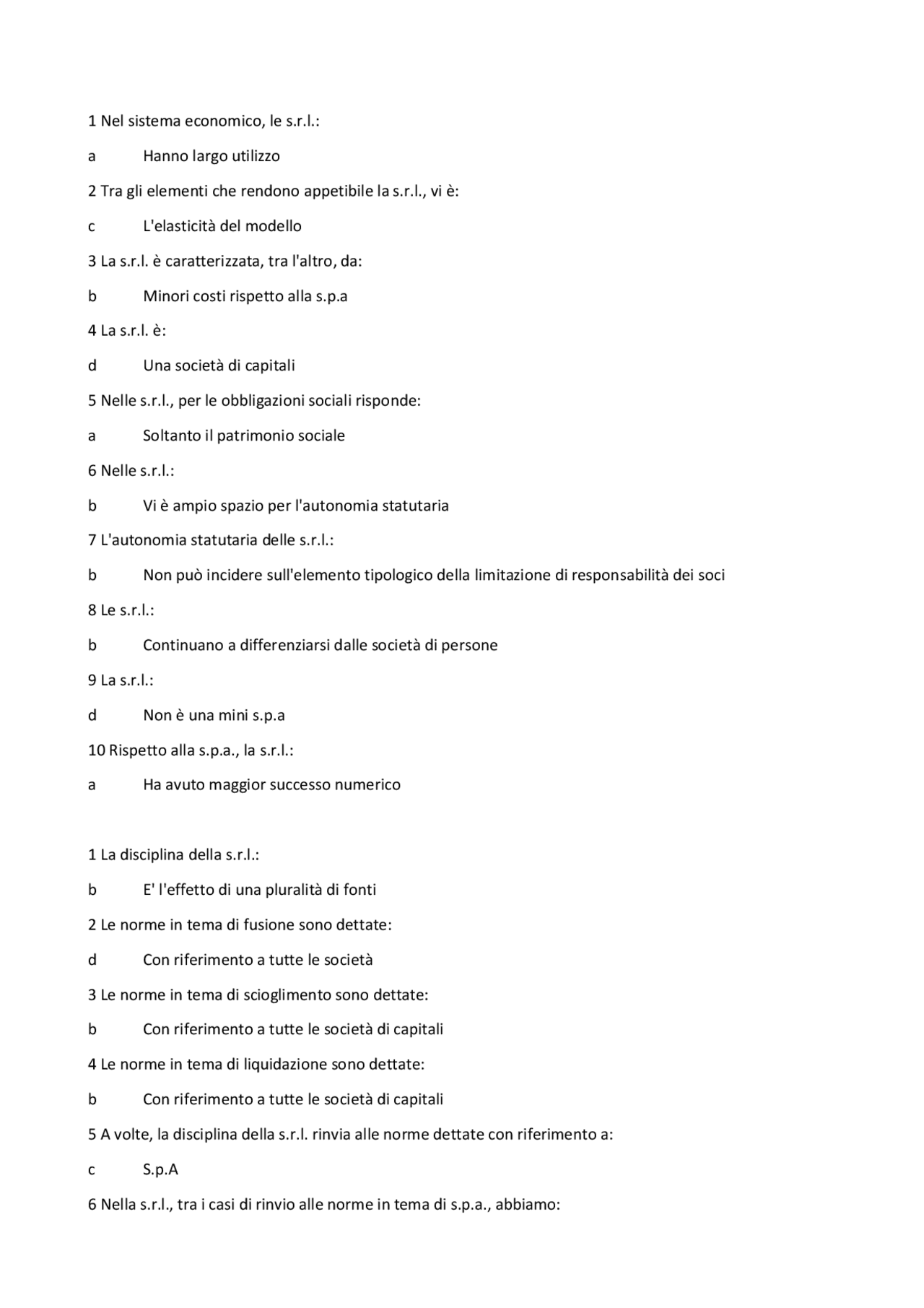 Risposte Domande Scelta Multipla Diritto Commerciale Avanzato Lm 77 Uni