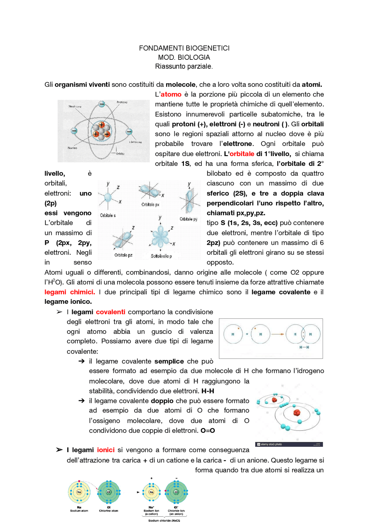 Esame Biologia Modulo Fondamenti Biogenetici Docsity