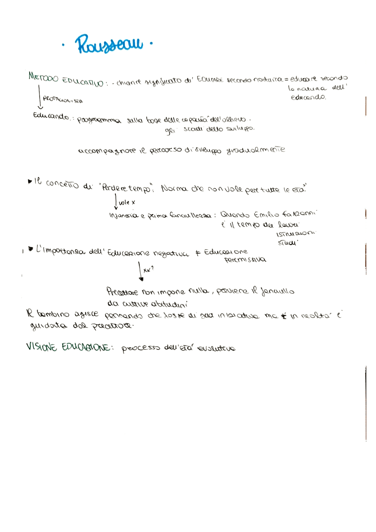 Rousseau Schema 5 Storia Delle Teorie Dellinfanzia Docsity