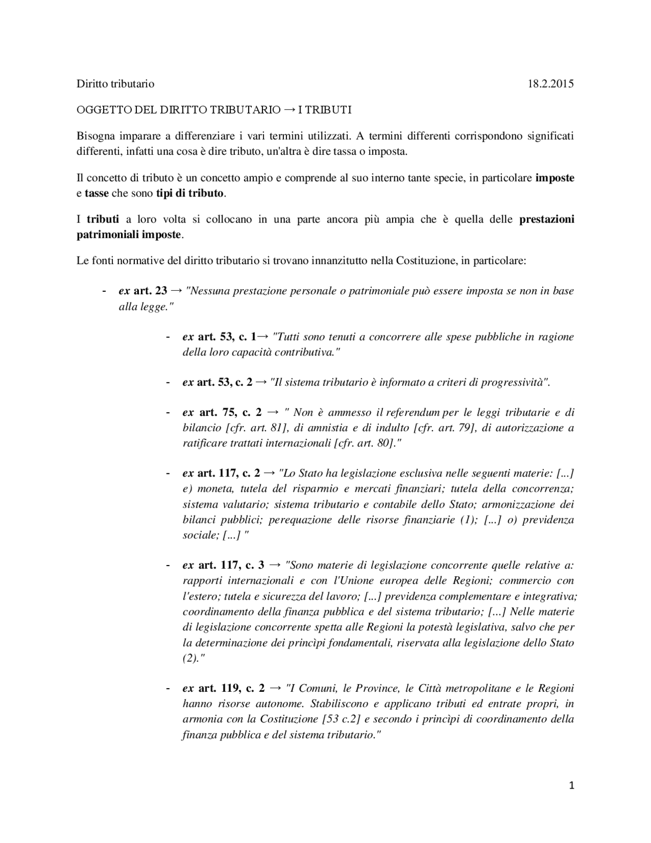 Appunti Diritto Tributario Docsity