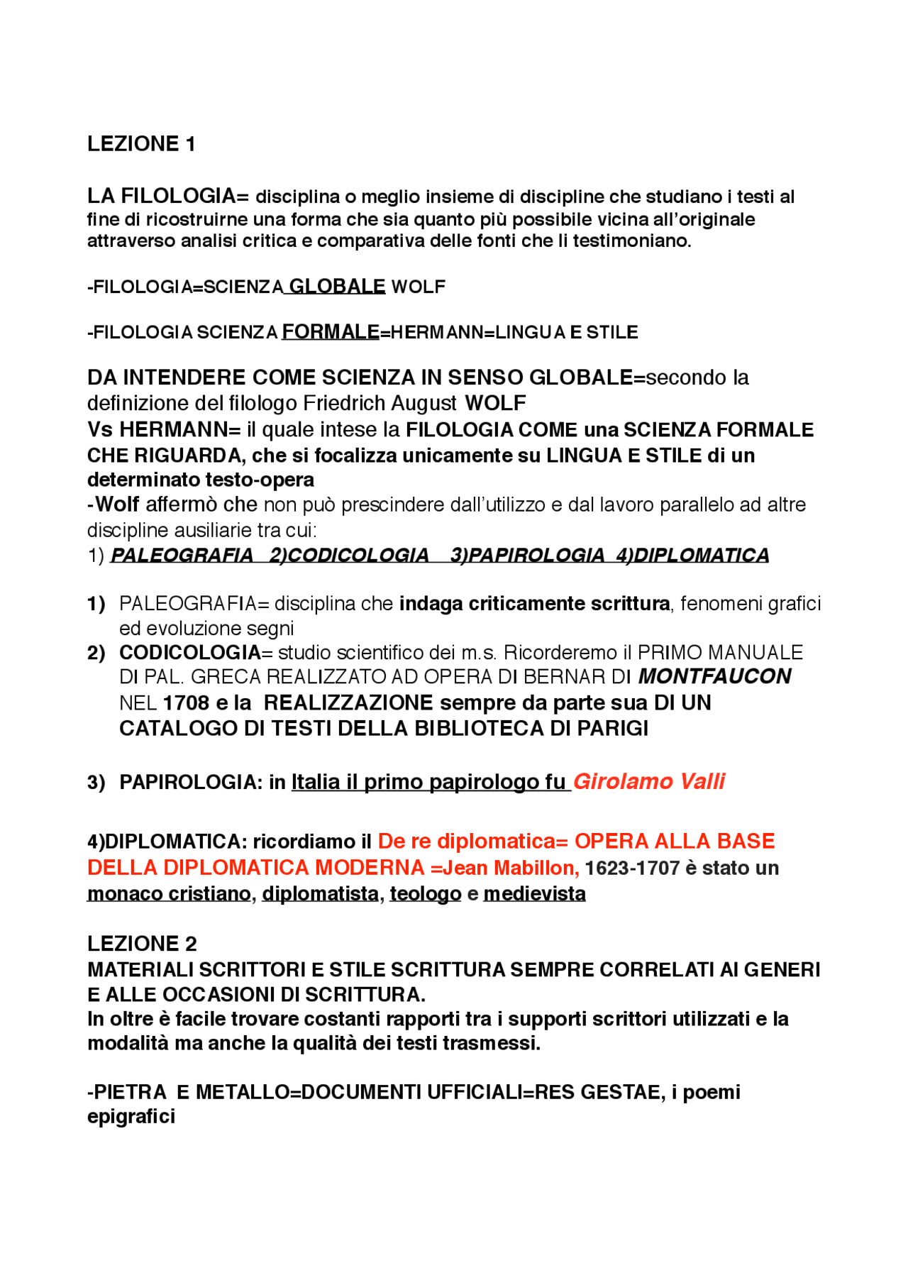 Appunti Di Filologia Classica Docsity
