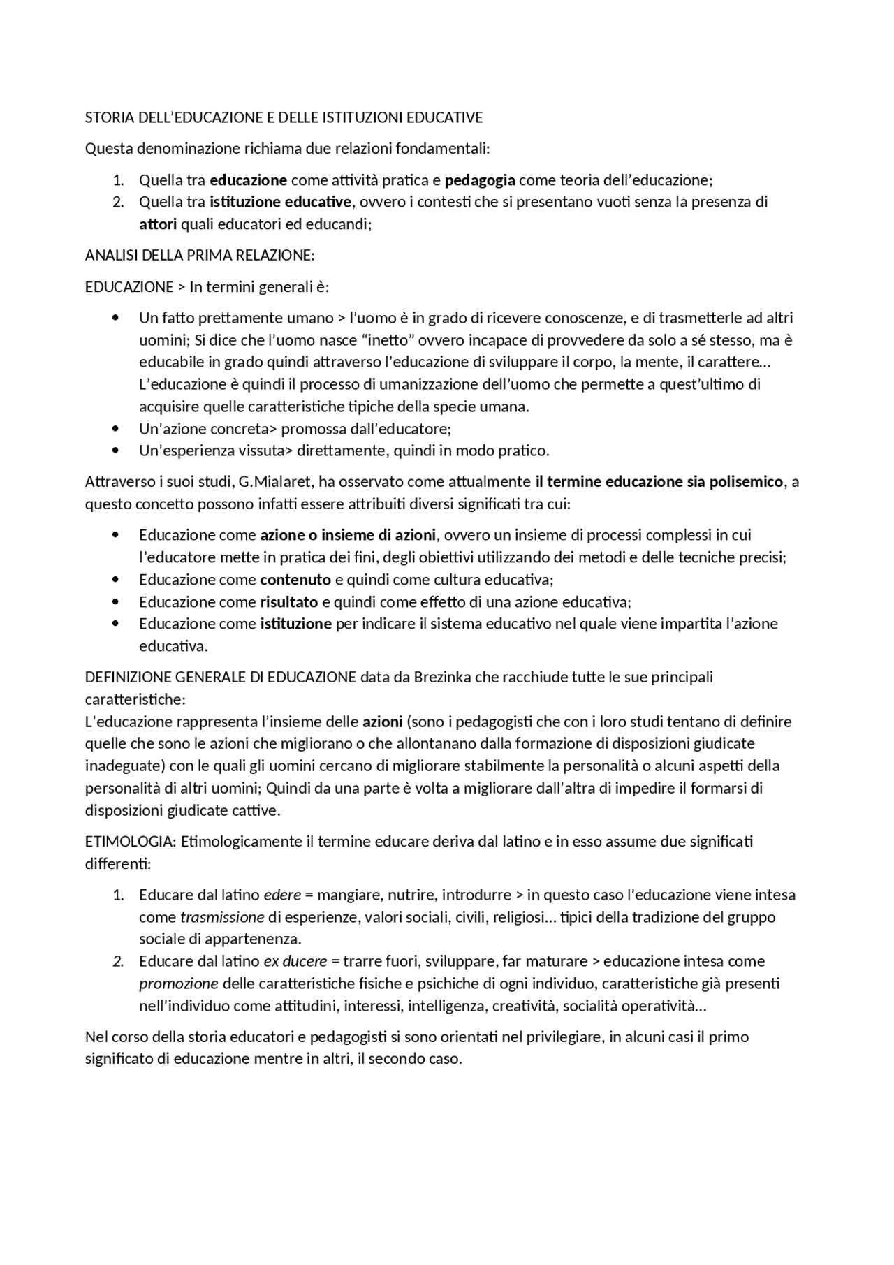 Storia Delleducazione E Delle Istituzioni Educative Docsity