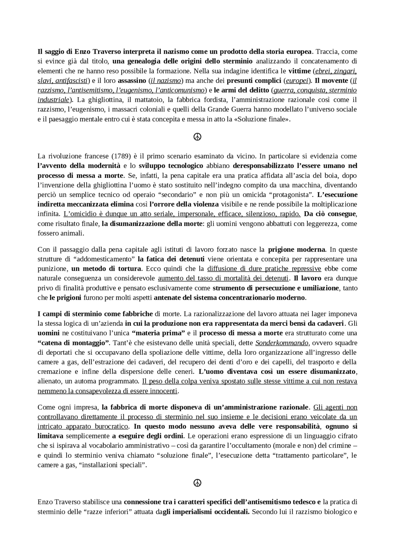 Riassunto Enzo Traverso La Violenza Nazista Una Genealogia Docsity