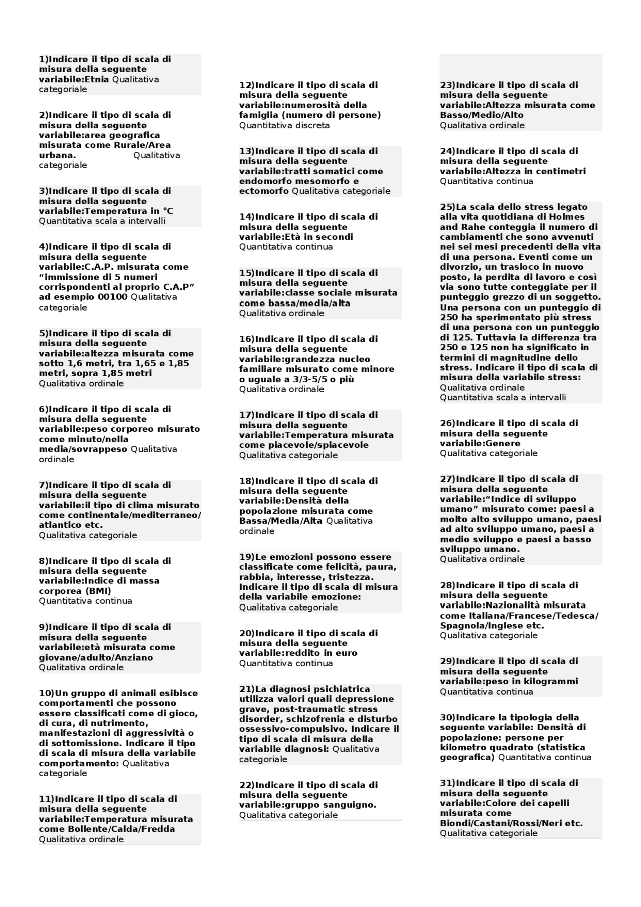 Test Di Psicometria Modulo 2 Con Risposte Corrette Unicusano