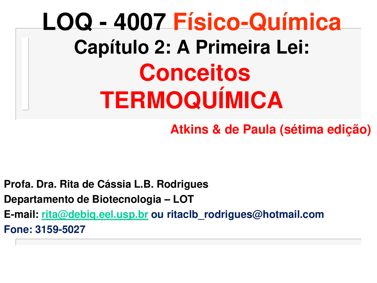 Físico Química Ii Termodinâmica Docsity
