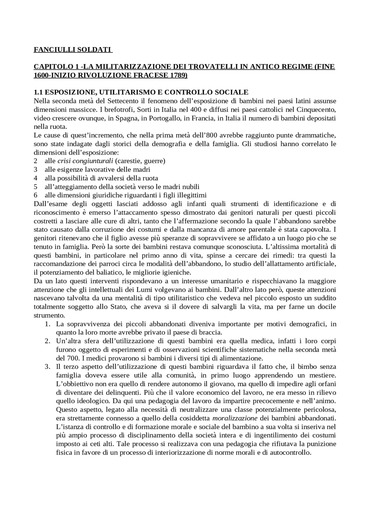 Riassunto Fanciulli Soldati Docsity