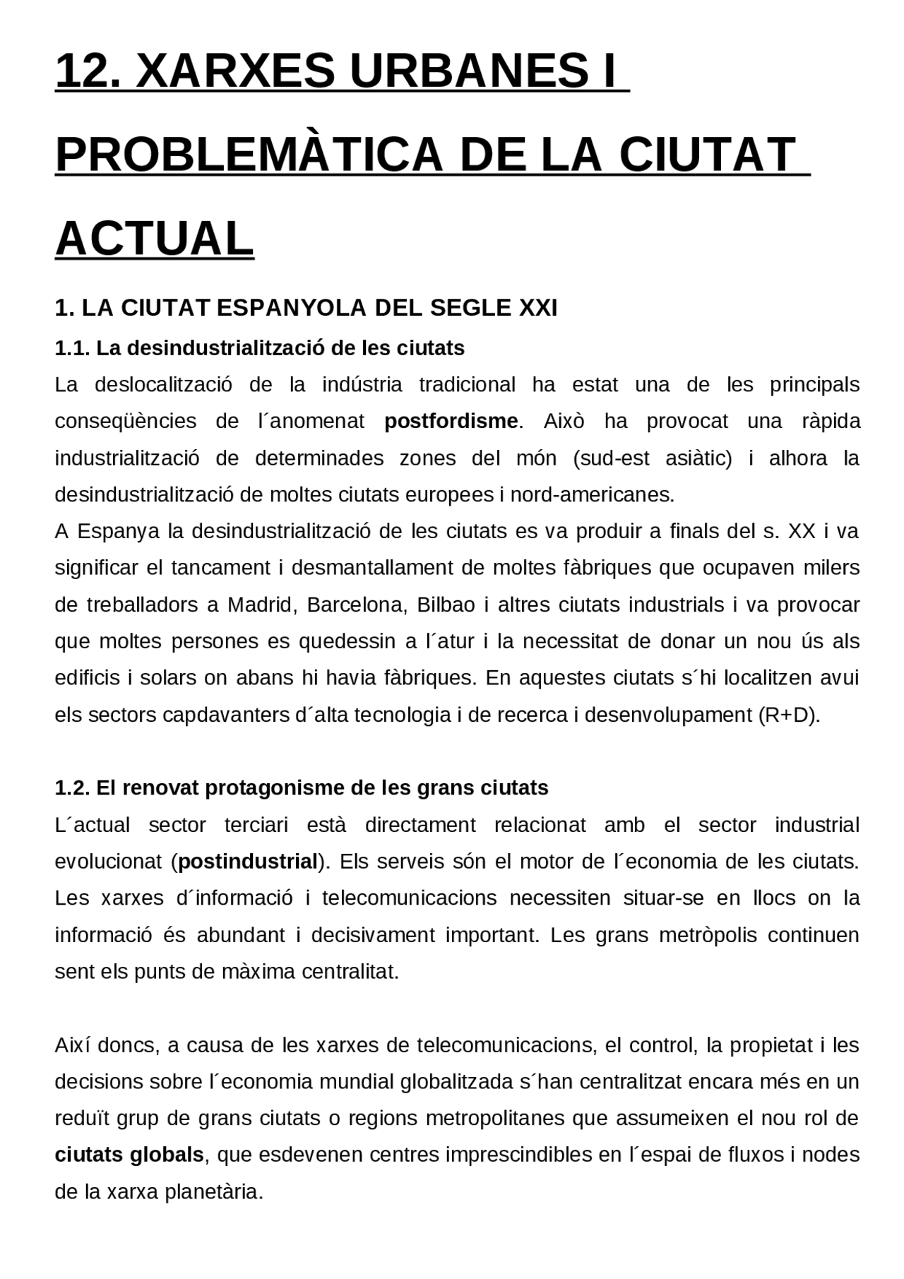 Resum Geografia 2 Batx Docsity