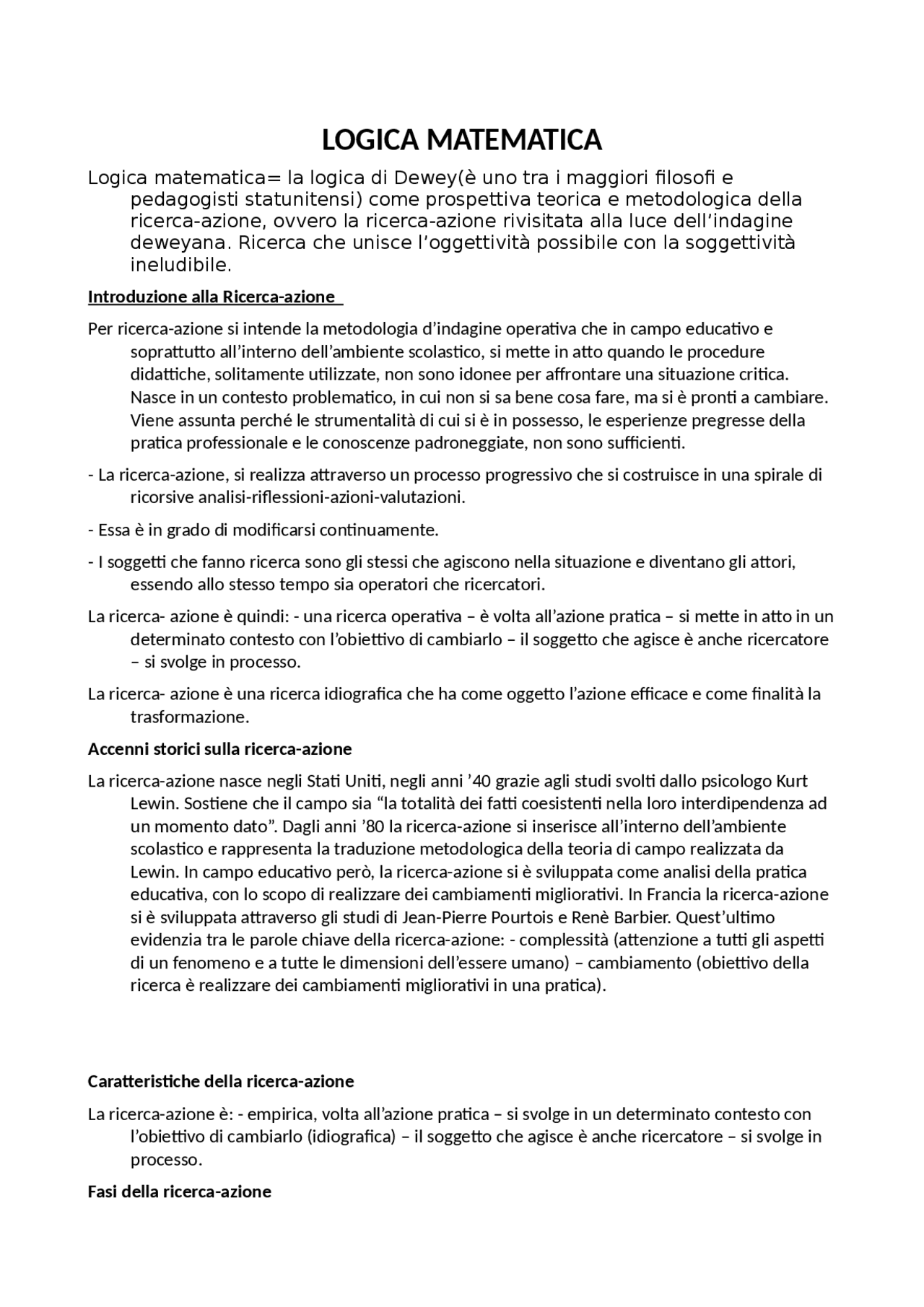 Riassunto Logica Matematica Docsity
