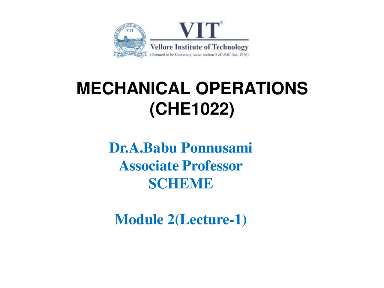 Mechanical operation - Docsity