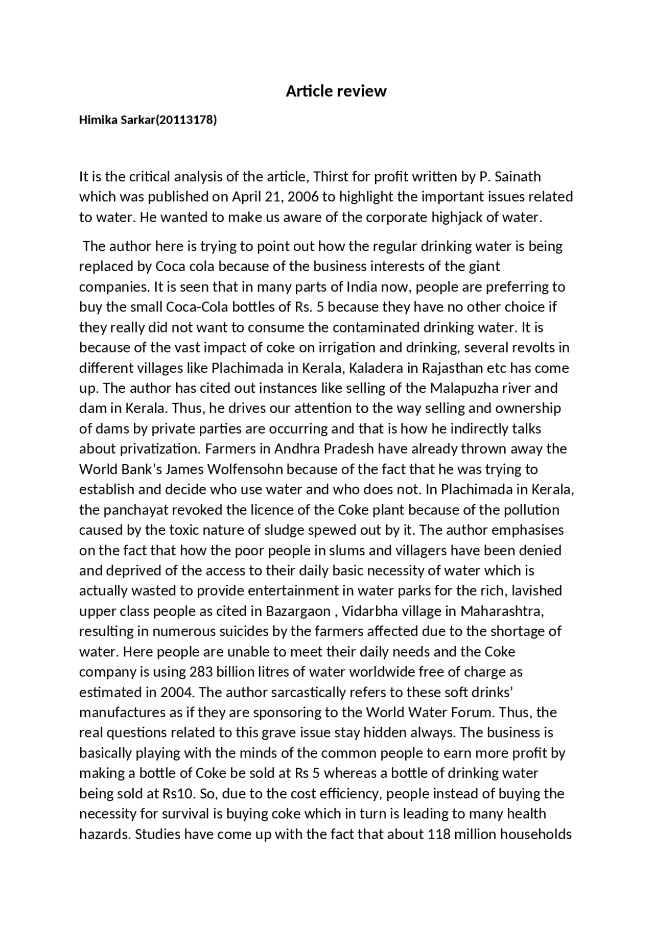 How to write article review - Docsity